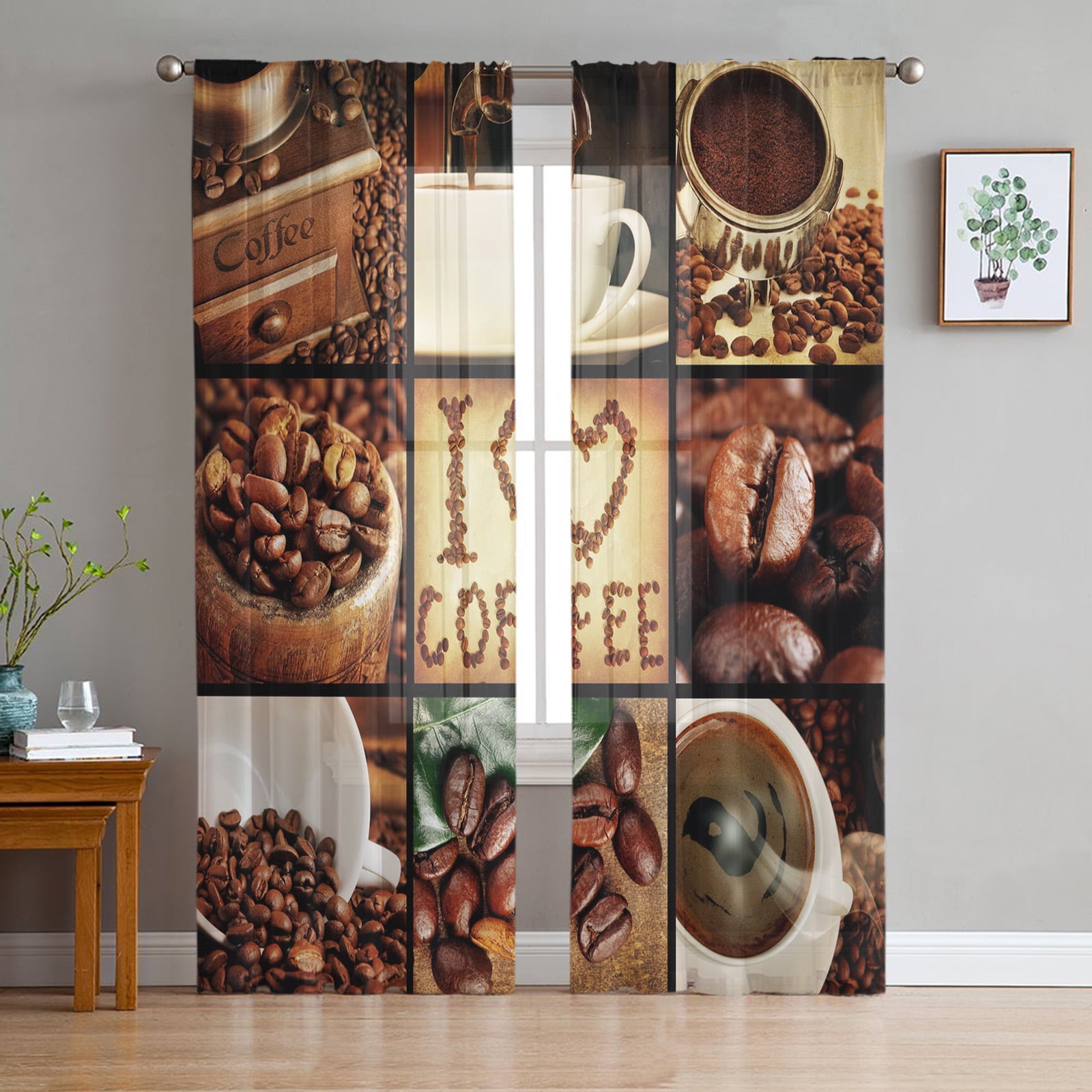 Fast Food Set Tulle Curtains For Living Room Sheer Curtain Bedroom Veil ...