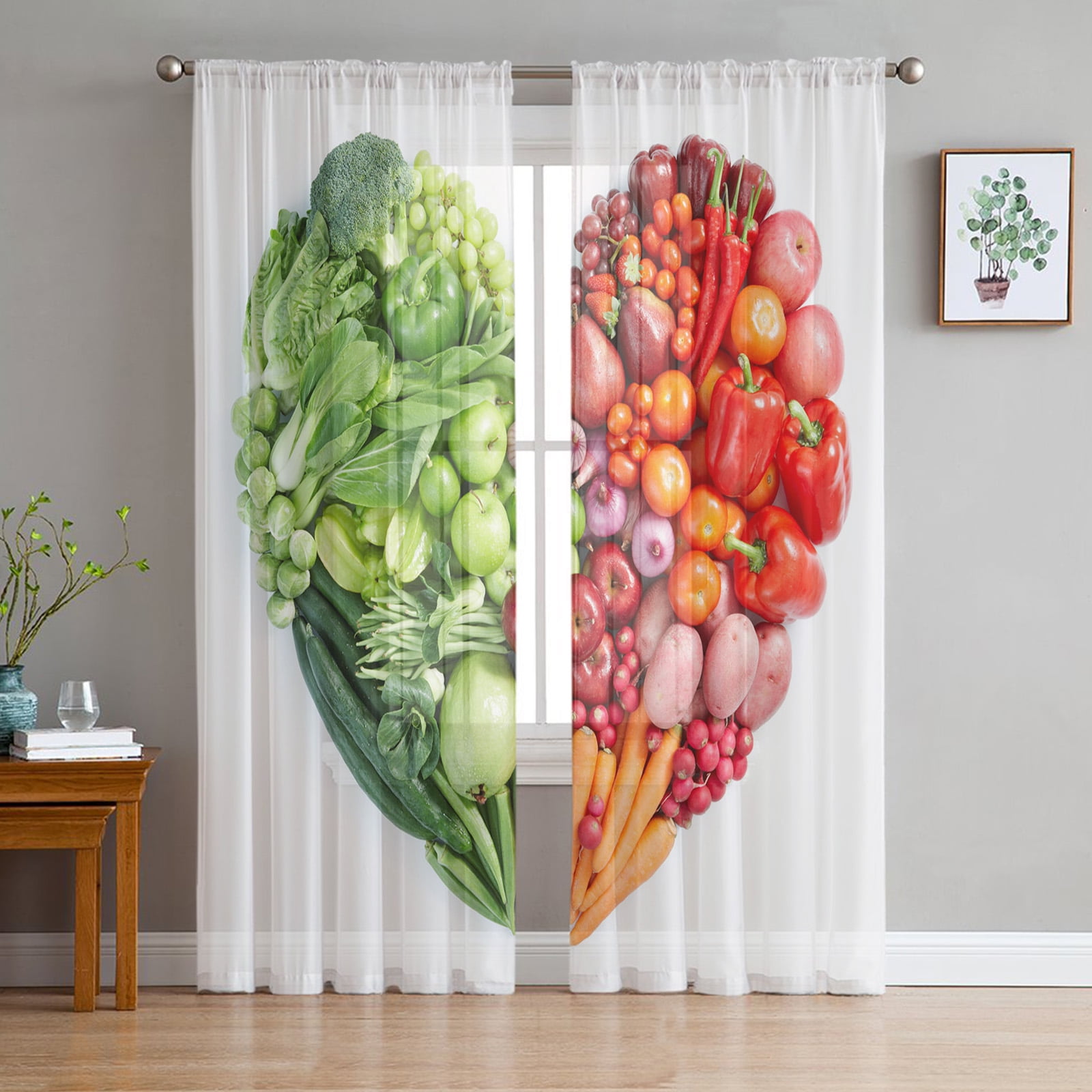 Fast Food Set Tulle Curtains For Living Room Sheer Curtain Bedroom Veil ...