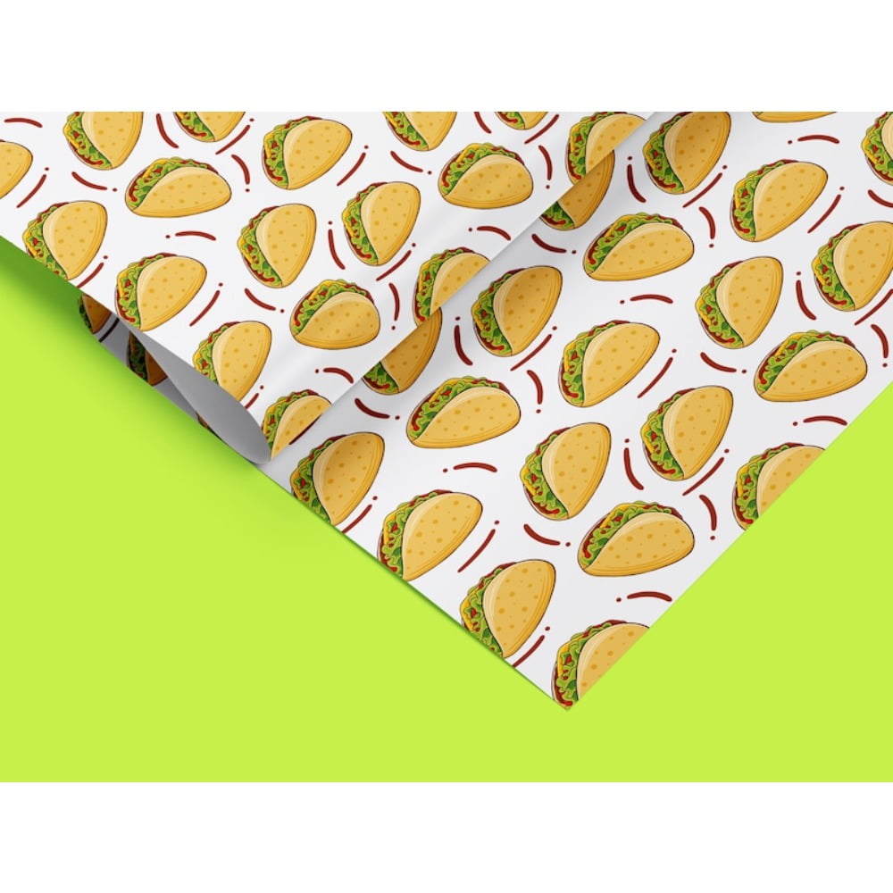 Fast Food Wrapping Paper, Holiday Gift Wrap, Taco Gift Wrap, Food ...