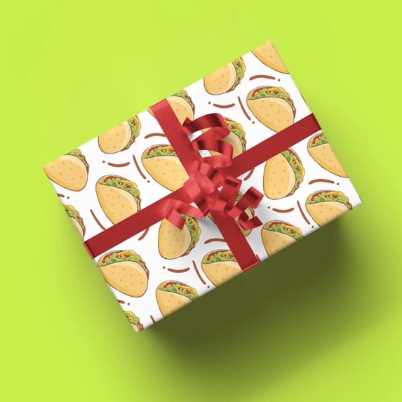 Fast Food Wrapping Paper, Holiday Gift Wrap, Taco Gift Wrap, Food ...