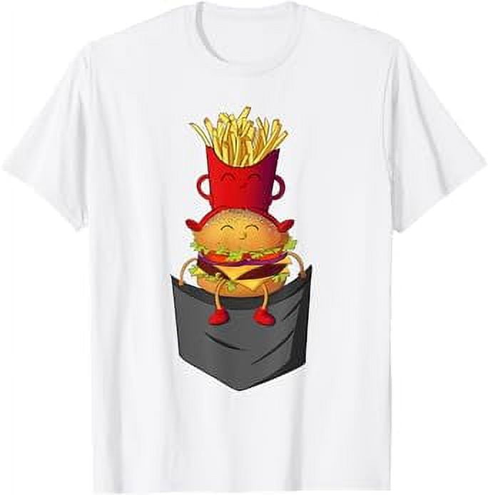 Fast Food in Pocket - Fries Burger Pommes Frites Potato T-Shirt ...