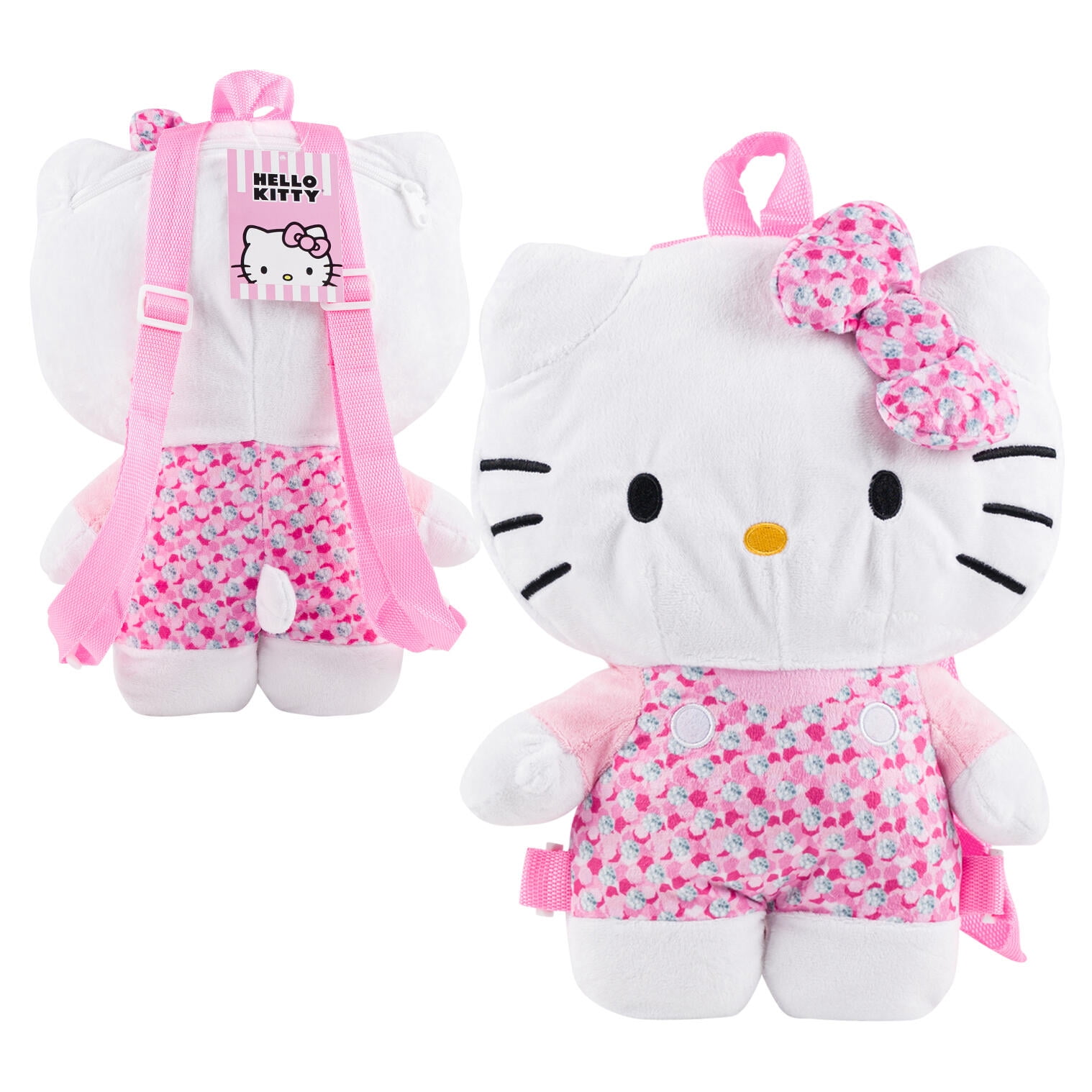 Fast Forward Hello Kitty Pink Flower Plush 16" Backpack - Walmart.com