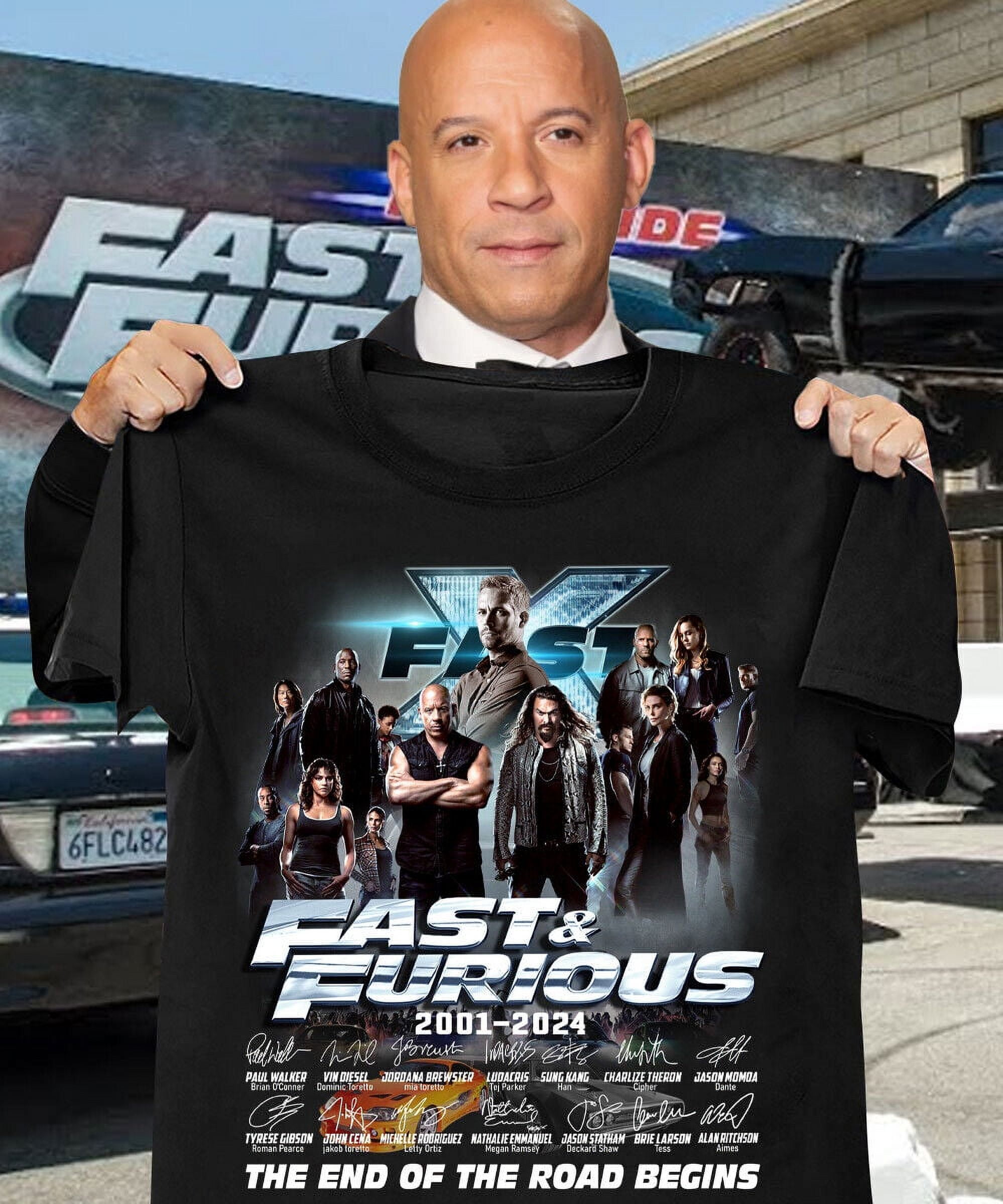 Fast & Furious 2001 2024 The End Of The Road Begins Tshirt Men ...