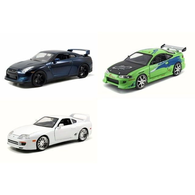 Fast & Furious Brian's Cars (pack 2) Diecast Car Package - Three 1/24 Scale Fast & Furious Brian ...