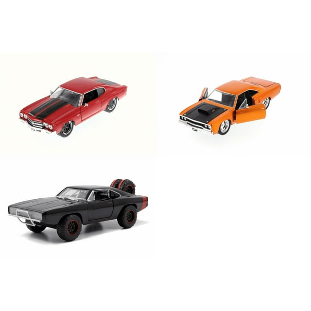 Fast & Furious Dom's Cars (Pack 2) Diecast Car Package - Three 1/24 Scale Fast & Furious Dom's ...