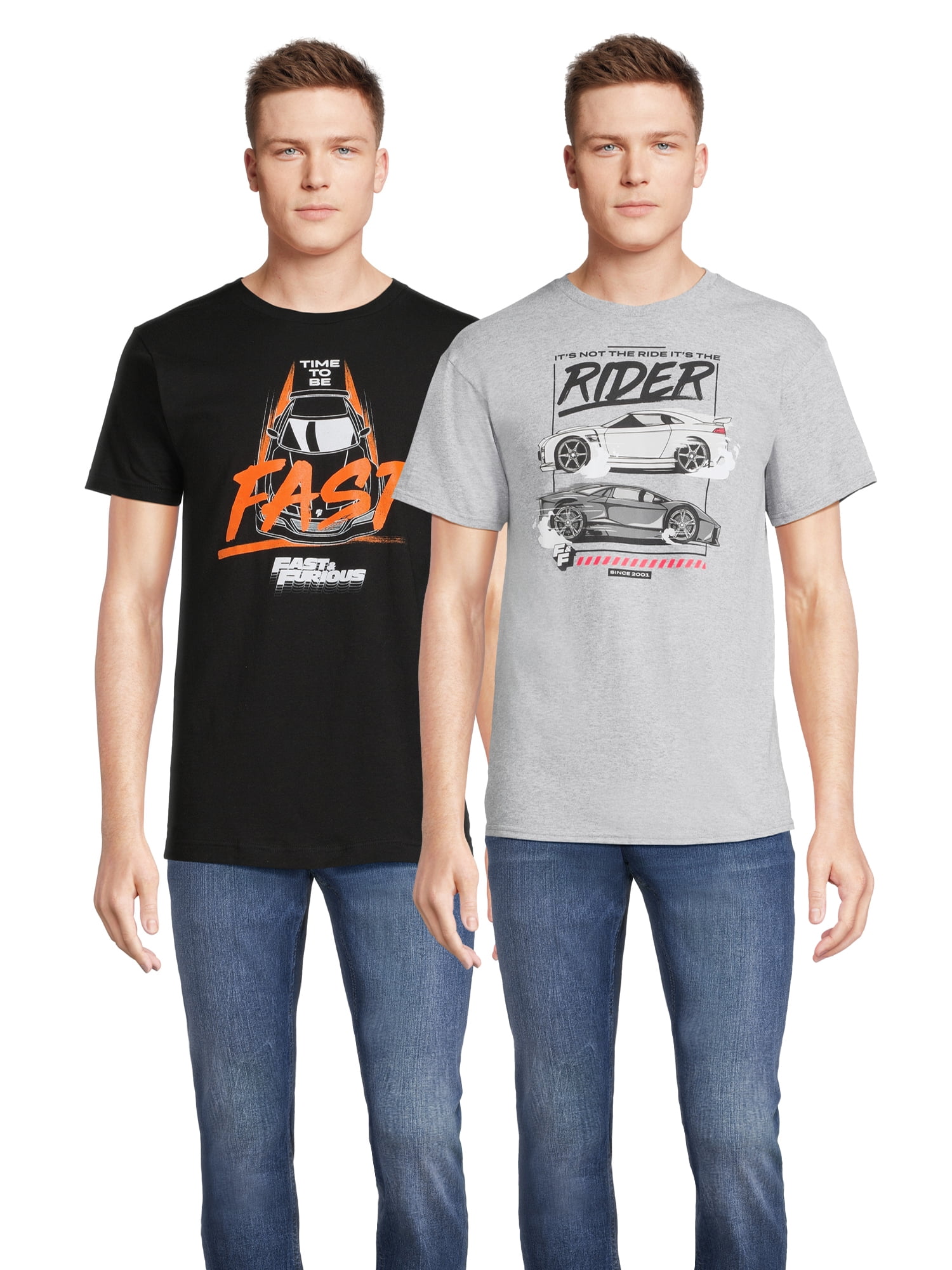 Fast & Furious Men's & Big Men's Graphic Tee Shirts, 2-Pack, S-3XL ...