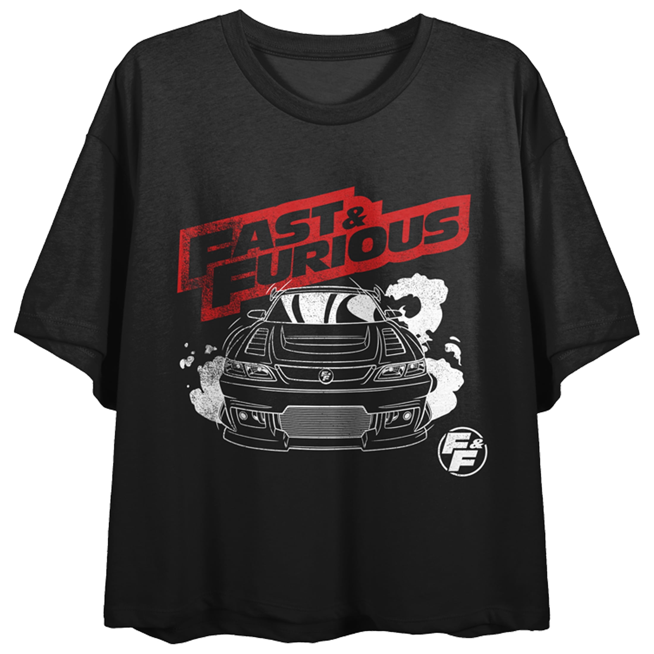 Fast & Furious Race Car Line Art Crew Neck Short Sleeve Women's Black ...