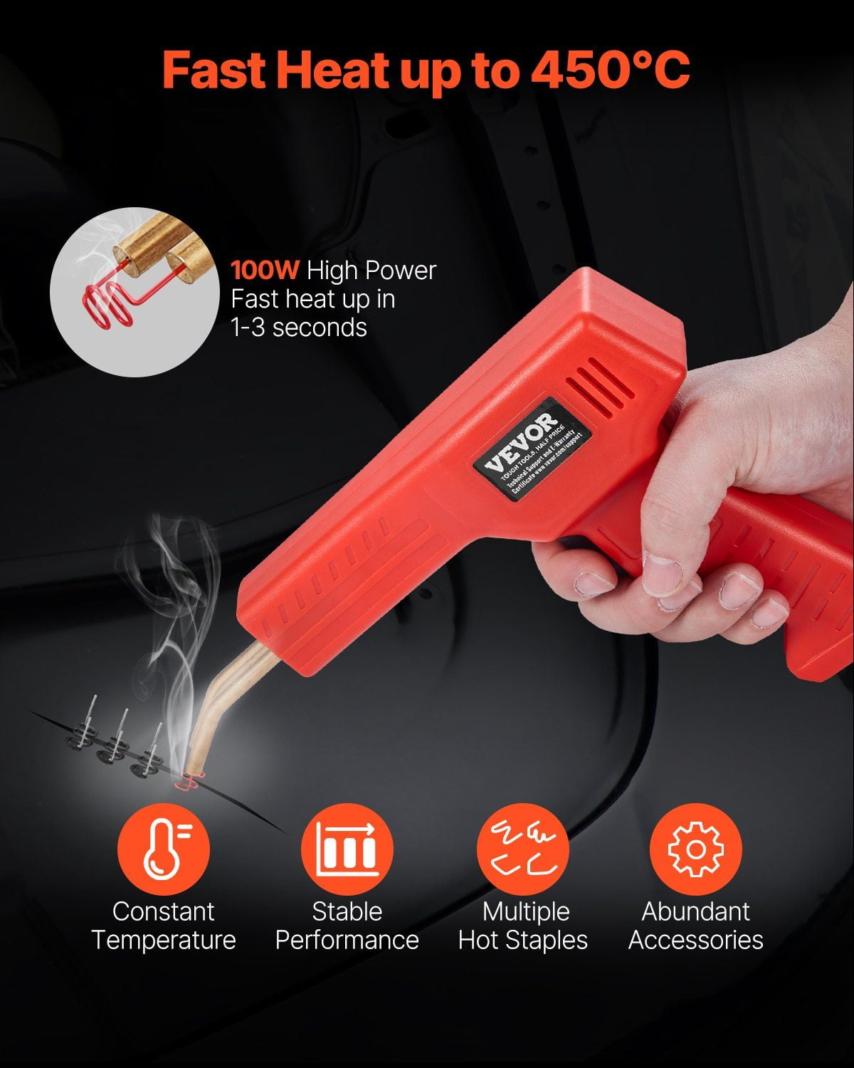 Fast Heating 100W Plastic Welder with 800 Staples - Repair Kits for ...