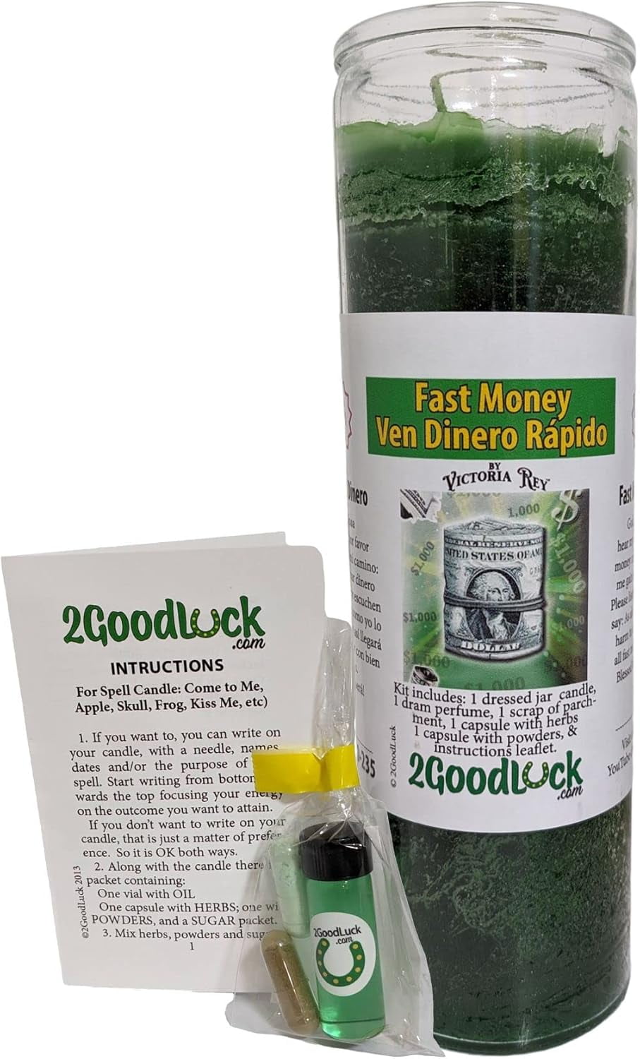 Fast Money Dressed Scented Candle - Veladora Preparada Ven Dinero ...