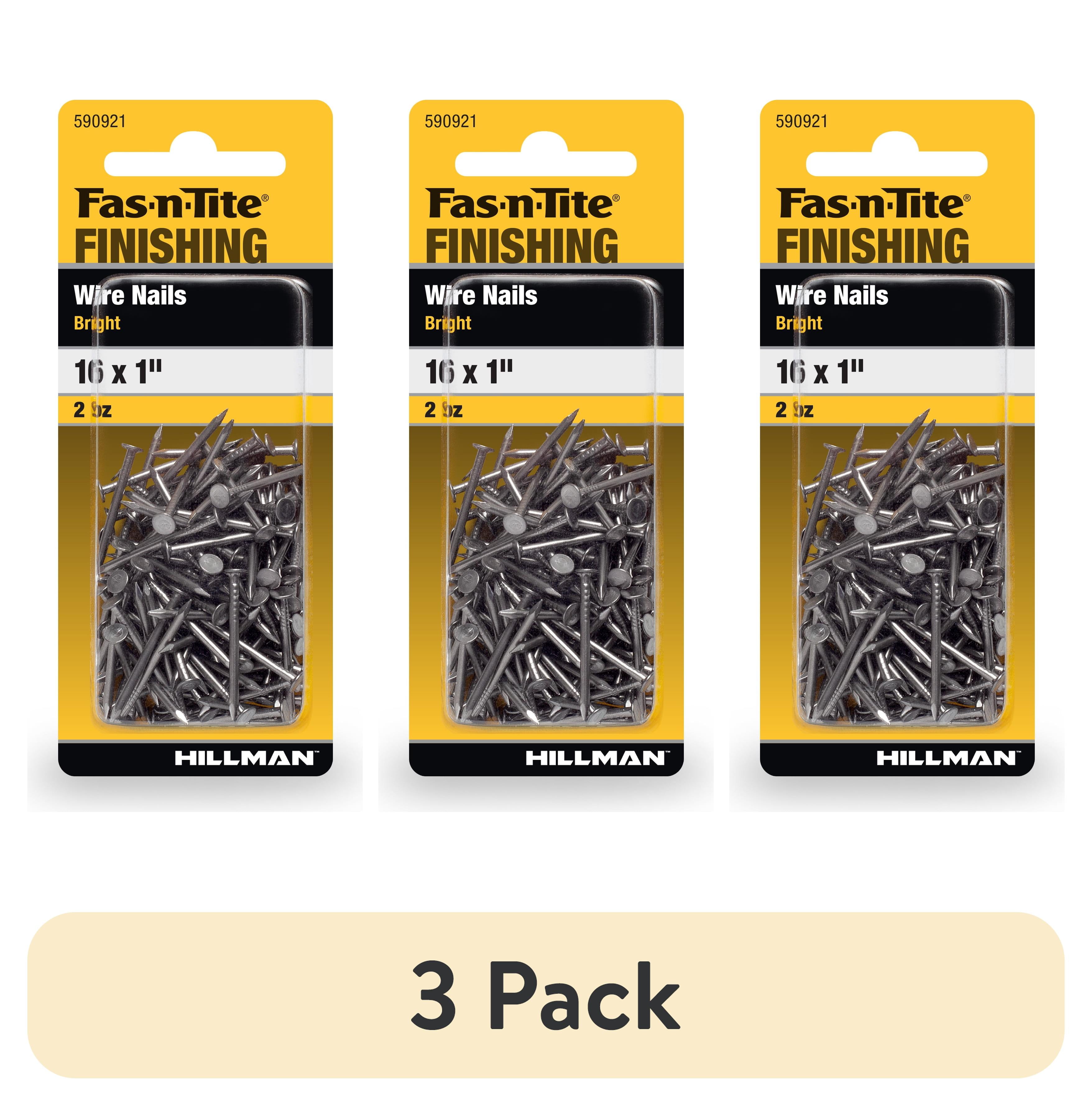 (3 pack) Fast-N-Tite 1X16" Wire Nails, Steel, Interior Nails - Walmart.com