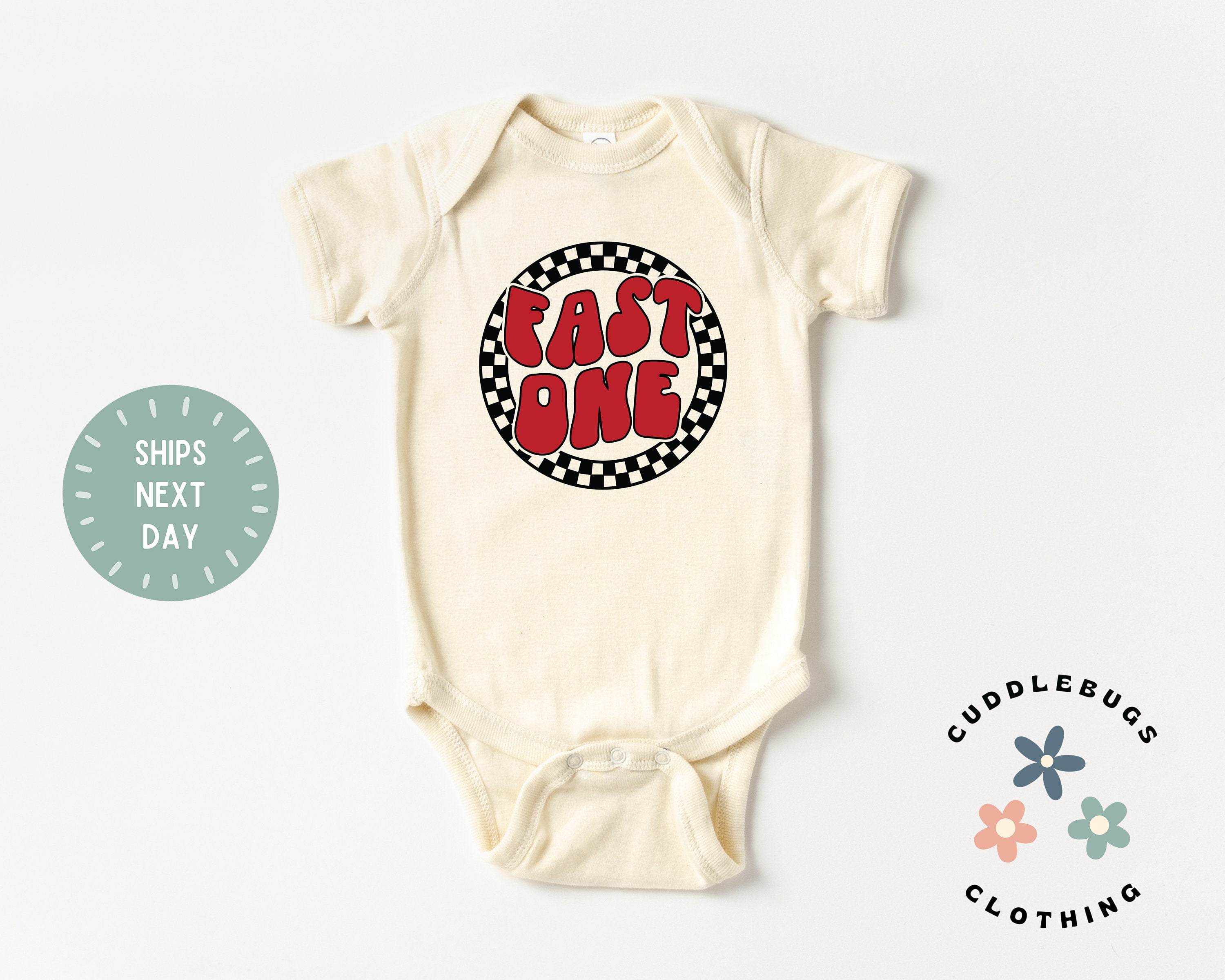 Fast One Baby Onesies Bodysuit, Racing First Birthday, Birthday Boy, 1 ...