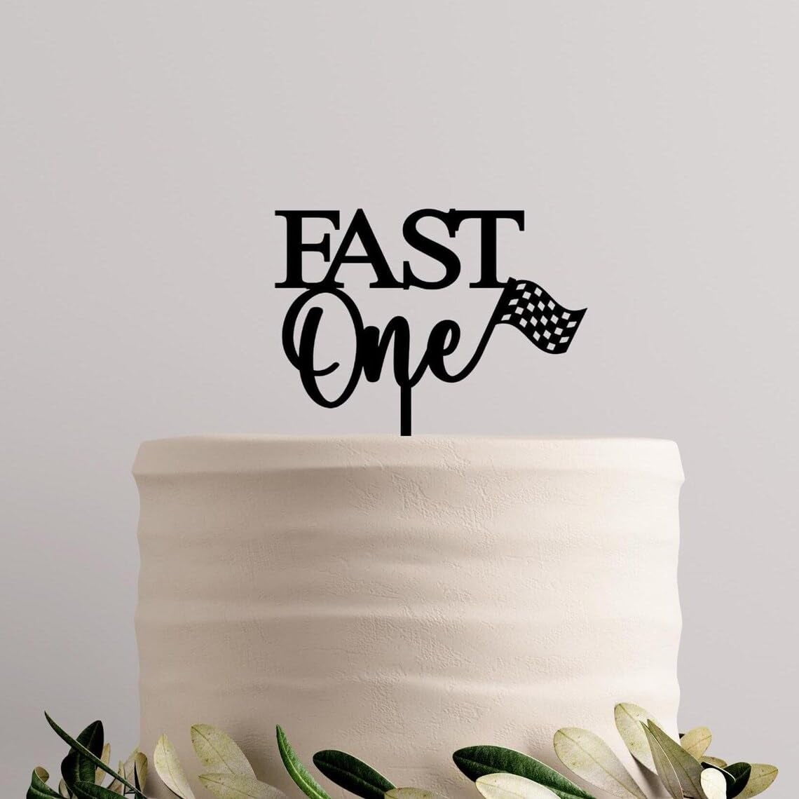 Fast One Cake AJH3 Topper- Black Acrylic 1st Birthday Topper For Photo ...