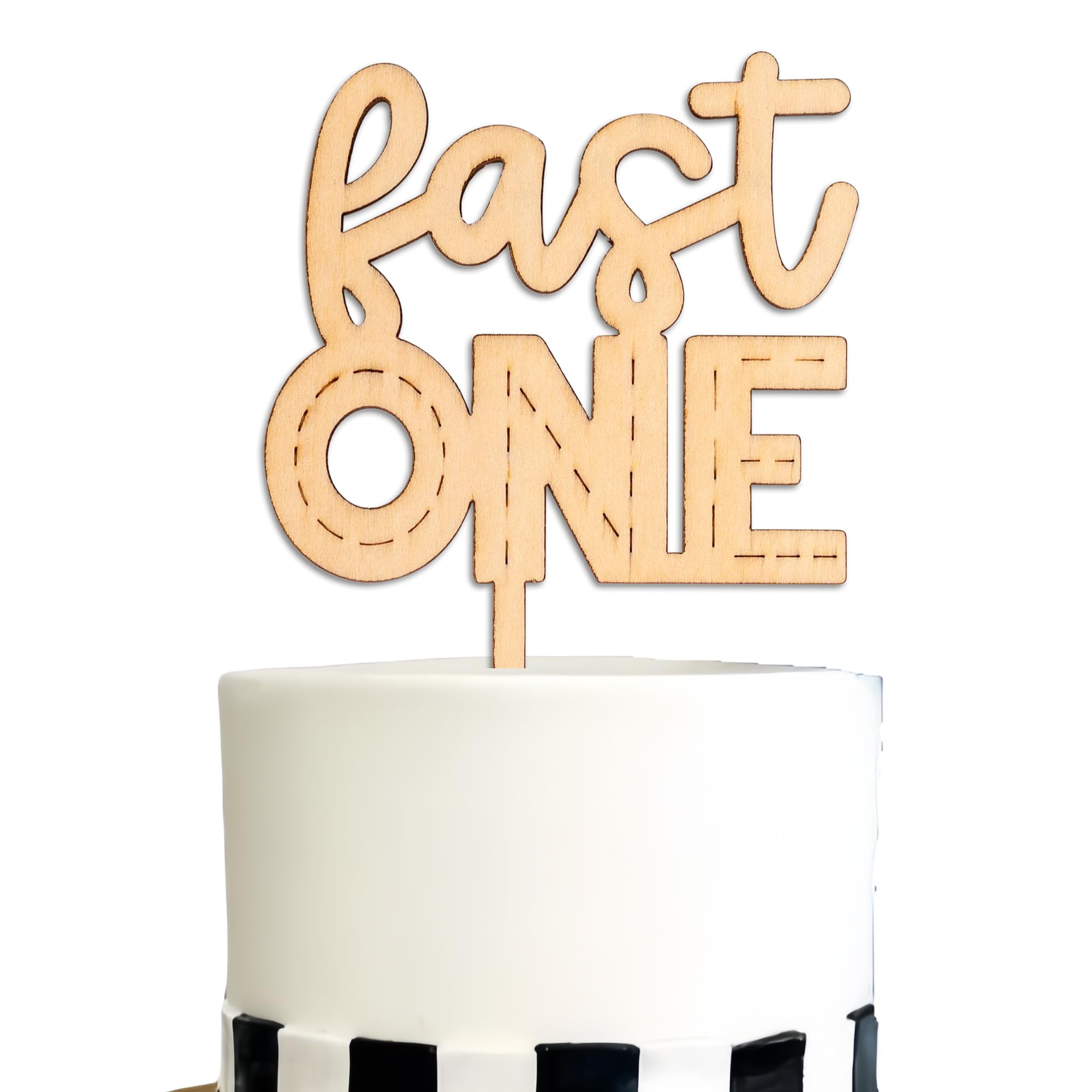 Fast One Cake Topper - Wooden BSL1 Race Track Cake Topper, Race Car ...