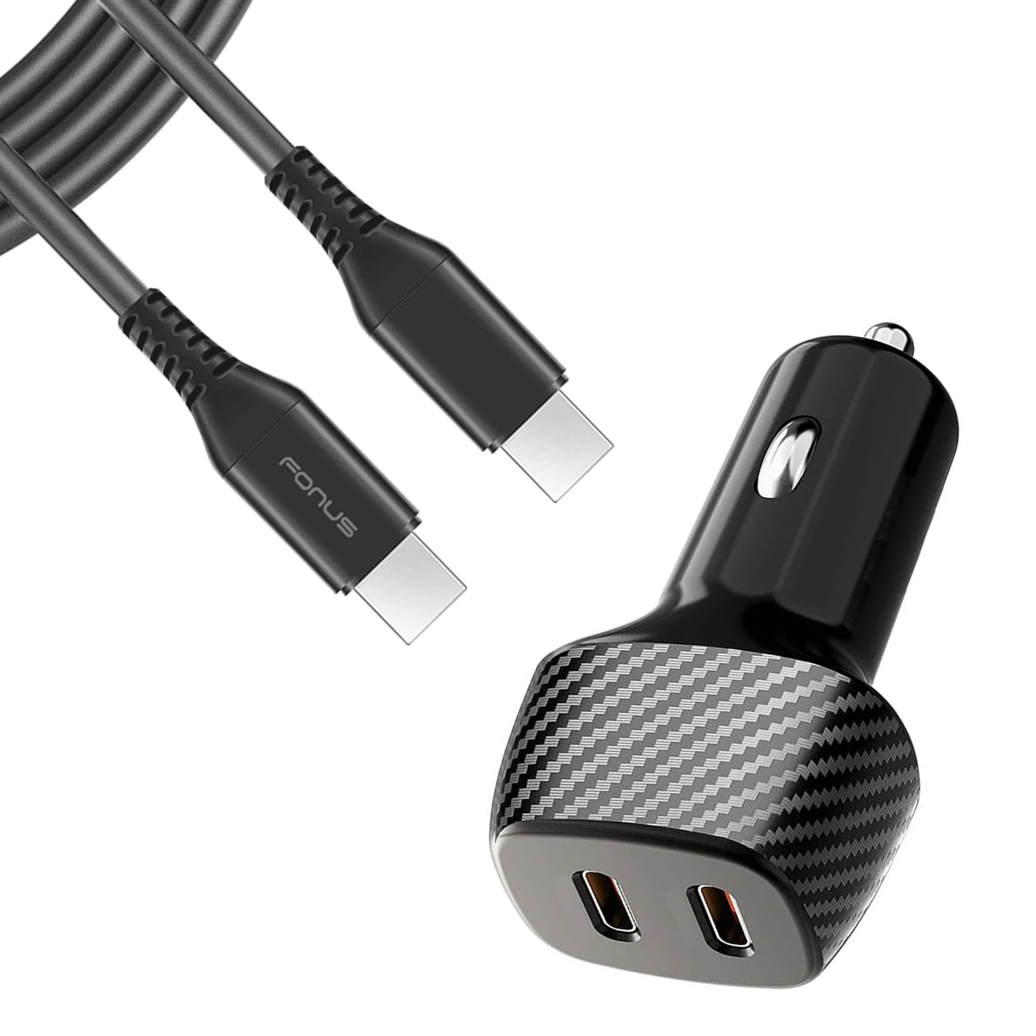 Fast PD Car Charger for Google Pixel 10/Pro/Pro XL - 60W 2-Port USB-C ...