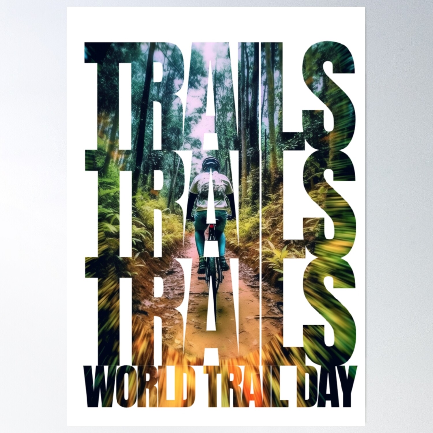 Fast Paced Trail Photo | World Trail Day Poster Wall Art, Modern Wall ...