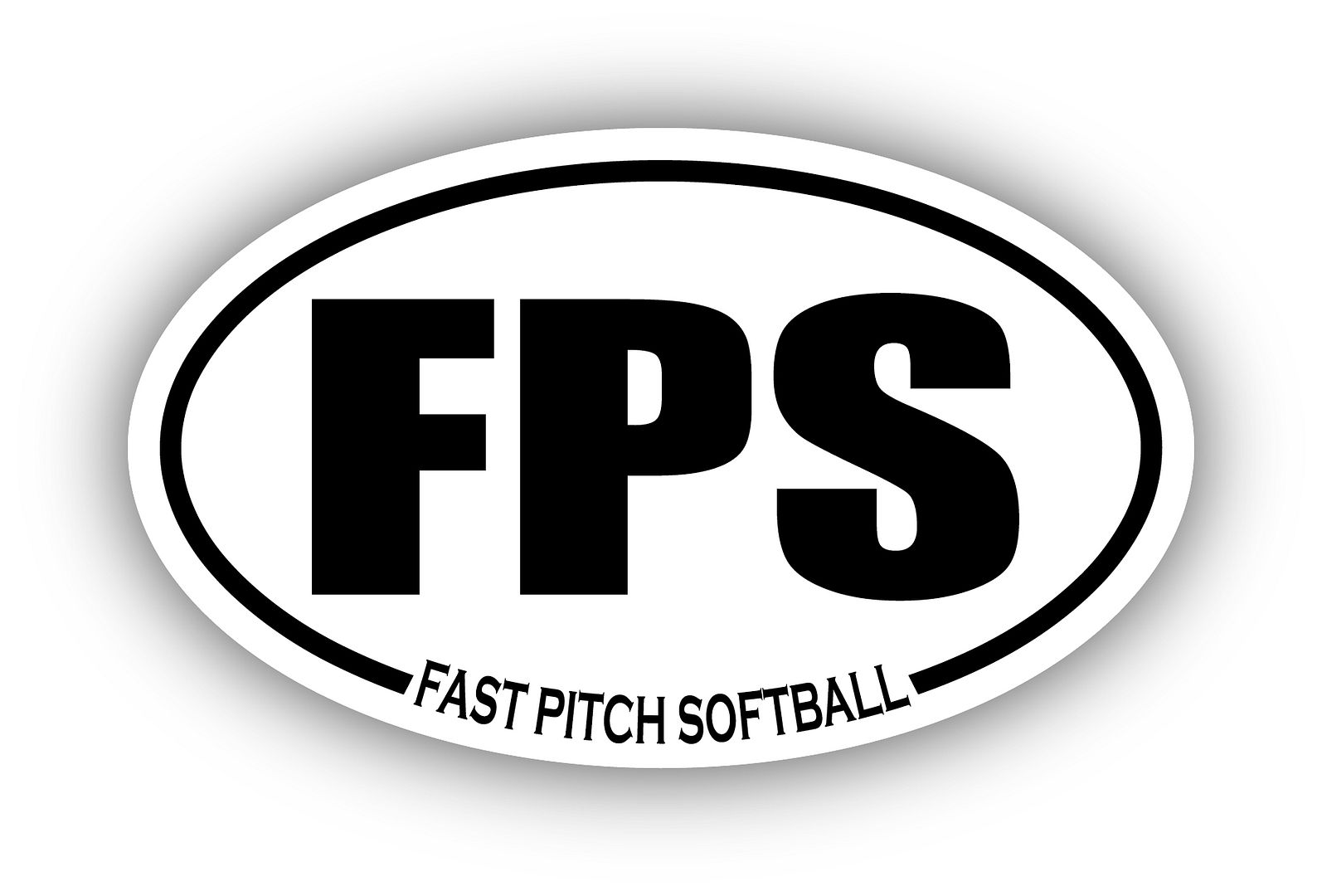 Fast Pitch Softball FPS Oval Bumper Sticker 3M Vinyl Decal 3 in x 5 in ...