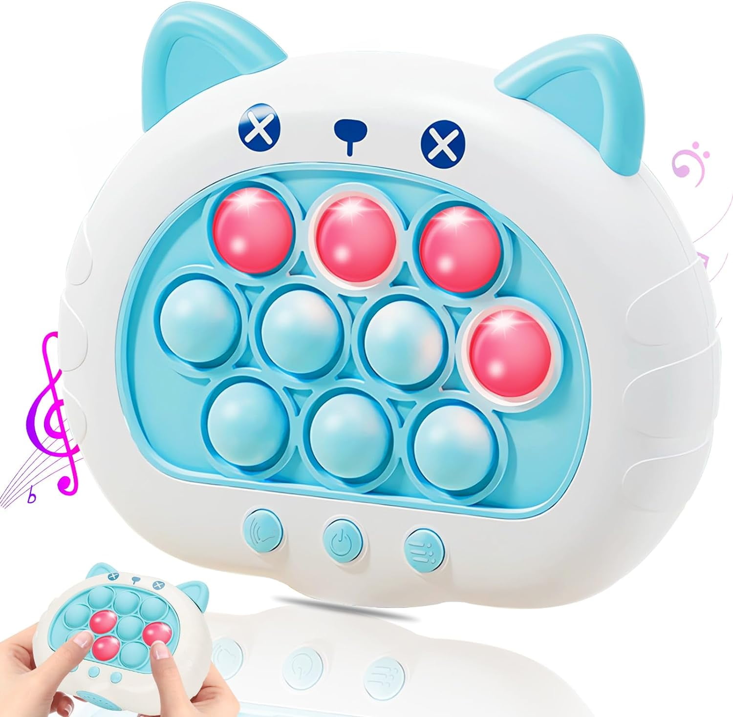 Fast Push Fidget Toys - Electric Handheld Pop Sensory Light up Toy with ...