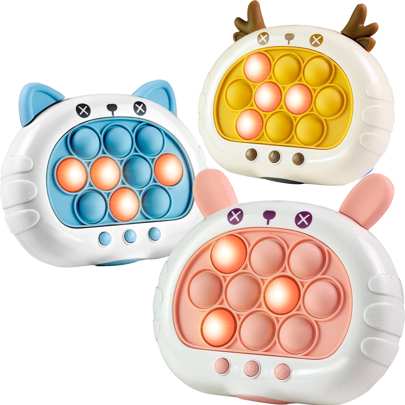 Fast Push Game Toy for Kids, Light Up Fidget Toy, Bubble Stress Pop ...