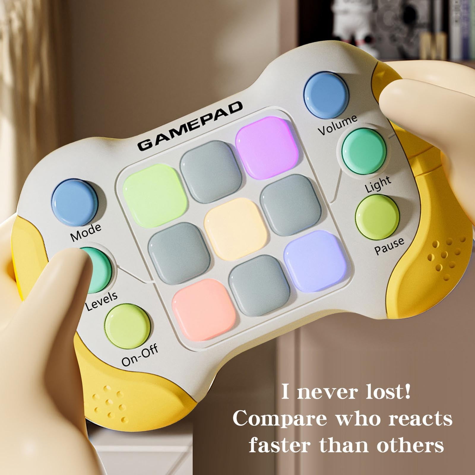 Fast Push Light-Up Fidget Game Controller - Upgraded Flashing Handheld Toy with Music Mode for ...