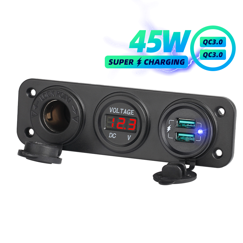 Fast QC3.0 Phone Charger Adapter Cigarette Lighter In The Car Usb ...