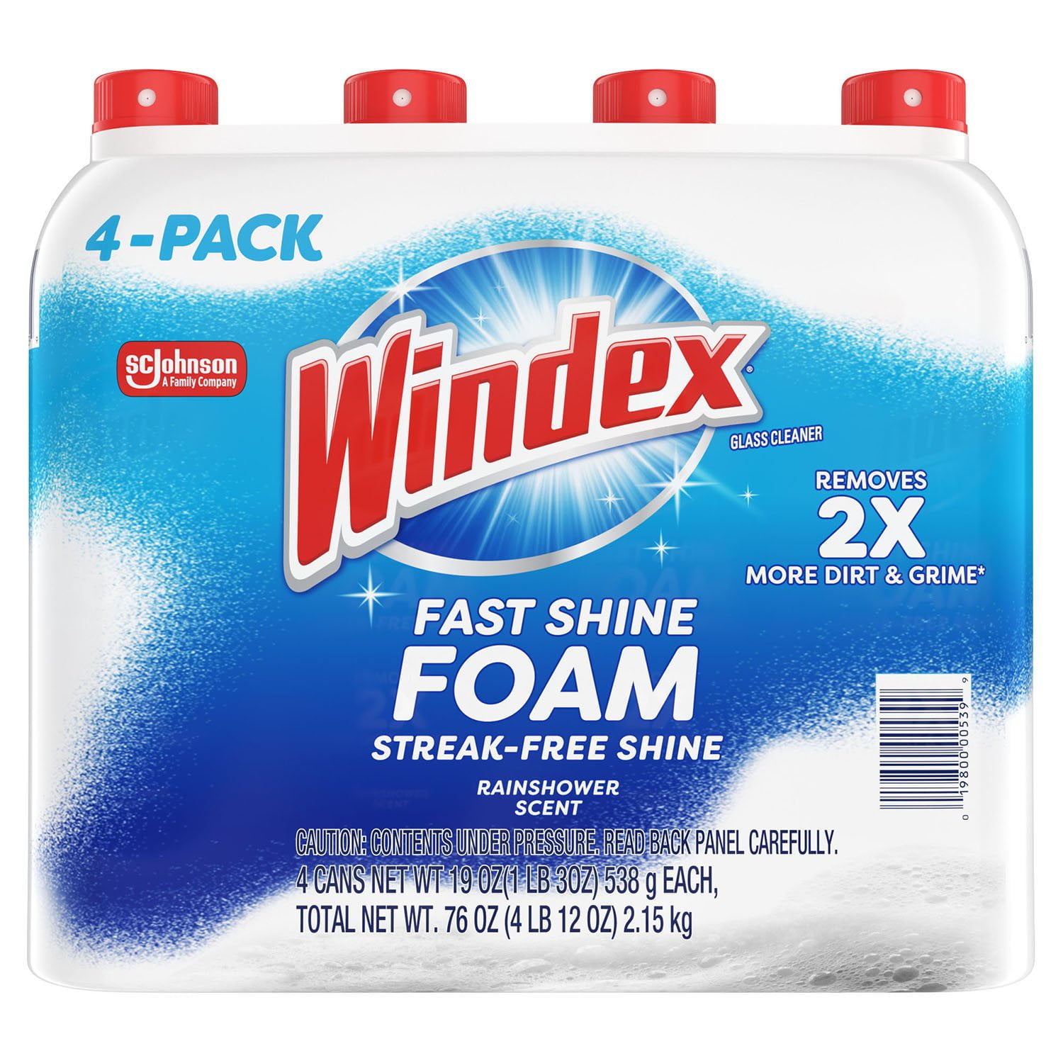 Fast Shine Foam Glass Cleaner, No-Drip Aerosol Cleaning Spray, 19 oz ...
