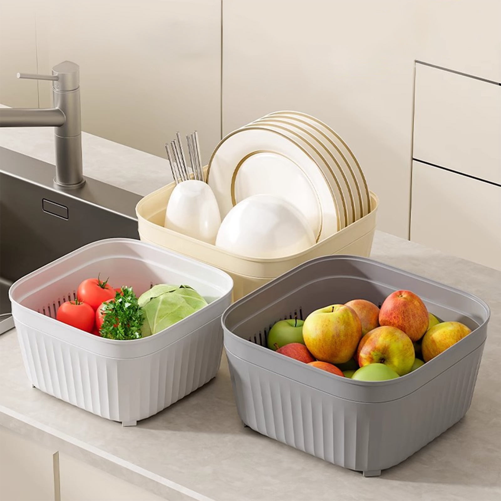 Fast Shipping Available, Kitchen Organizer Basket, Food-Safe Plastic ...