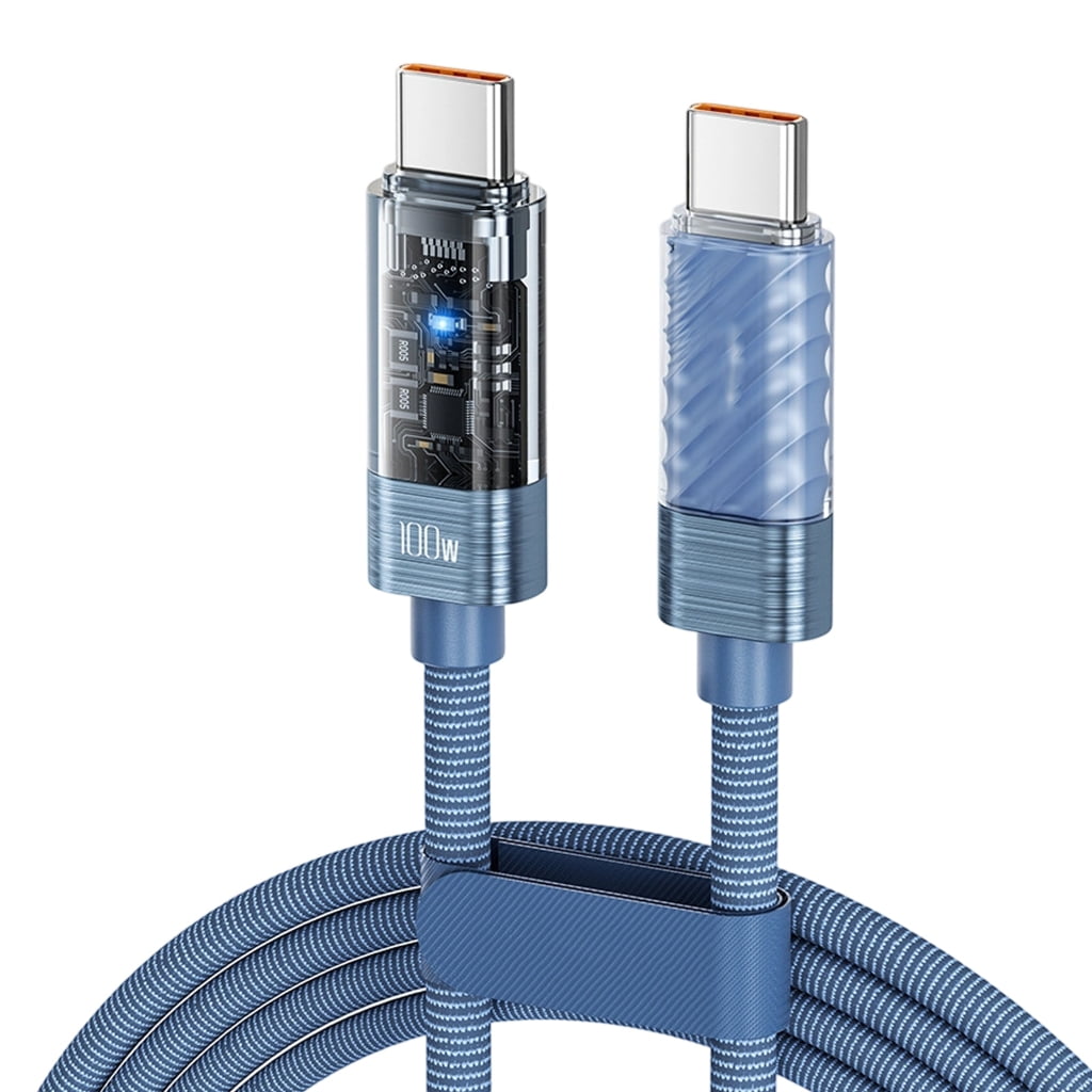 Fast Speed 100W USB C to USB C Charging Wire Clear Auto Stop Charging ...