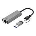 Double Port USB A USB C To RJ45 2.5G/1G Ethernet Networking Adapter For ...
