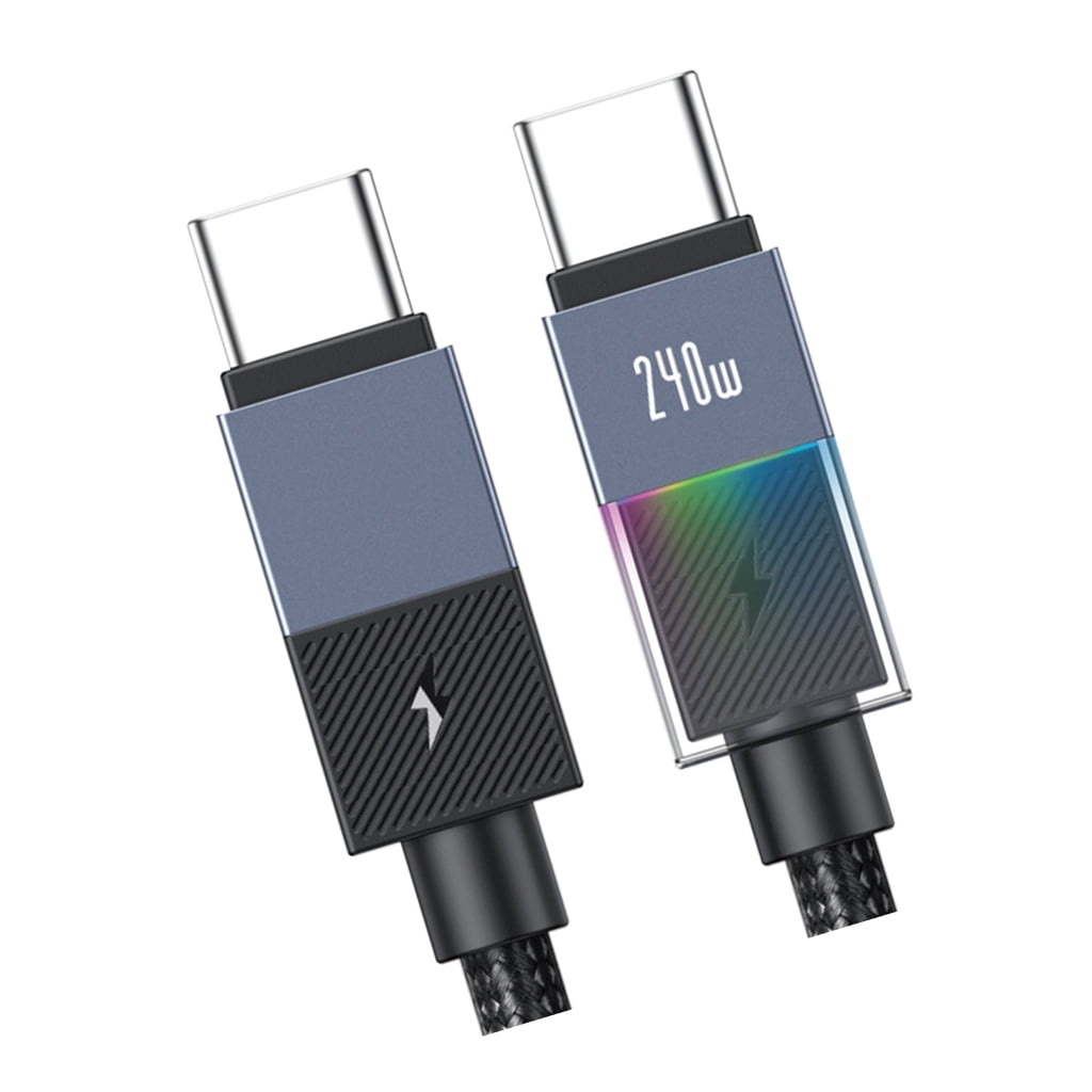 Fast Speed 240W USB C Cable With LED Lights And Intelligent E Marker ...