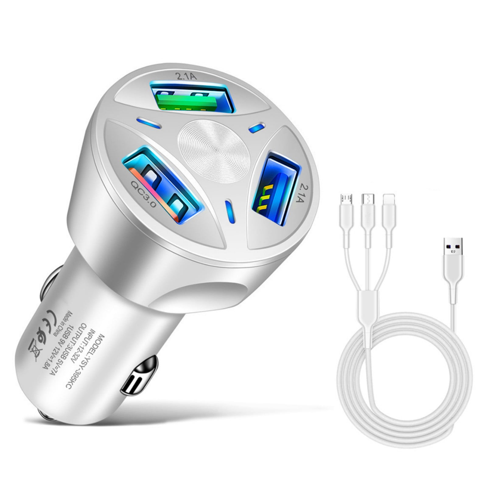 Fast Speed Charging Car Adapter with Multiple USB Port 35W Total Output ...