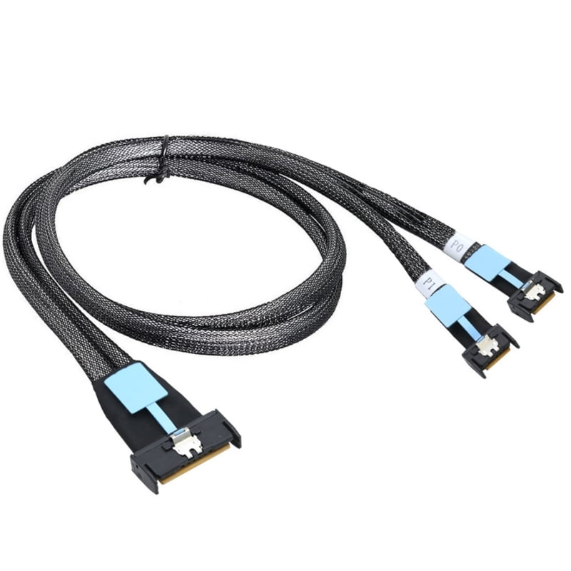 Fast Speed PCIe Gen5 MCIO X8 to 2x MCIO X4 50cm Splitter Cable Double Straight Connector for ...