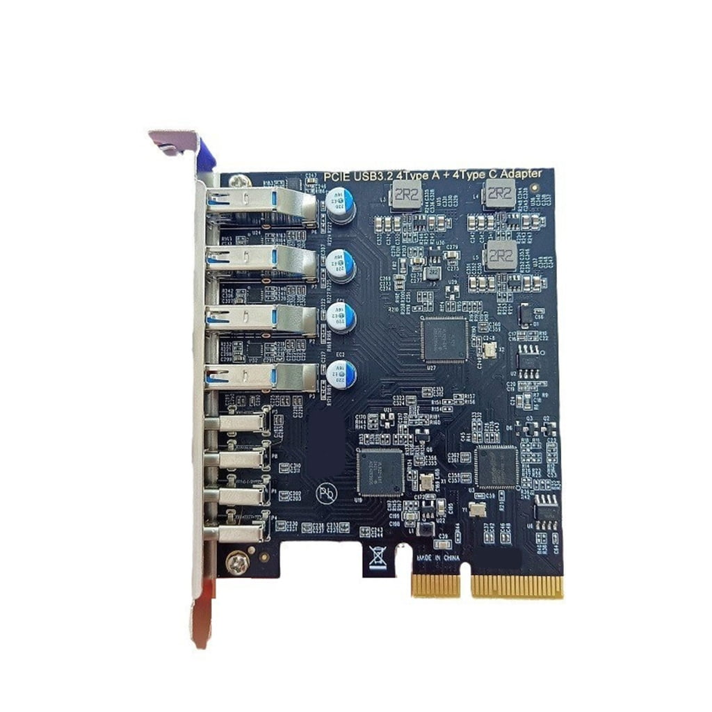 Fast Speed PCIe to 4x USB 3.2 TypeA and 4x TypeC Adapter Expansion Card ...