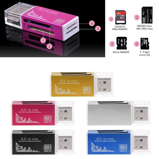 Fast Speed USB 2 0 Multi Memory Card Reader for SD/SDHC TF MS M2 ...