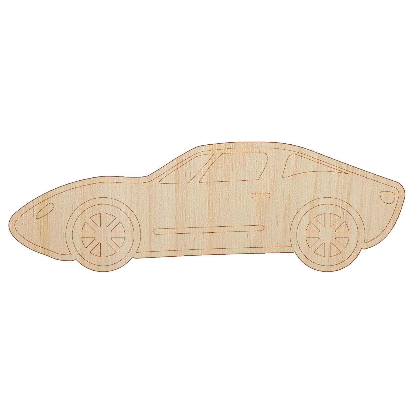 Fast Sports Car Vehicle Wood Shape Unfinished Piece Cutout Craft DIY ...