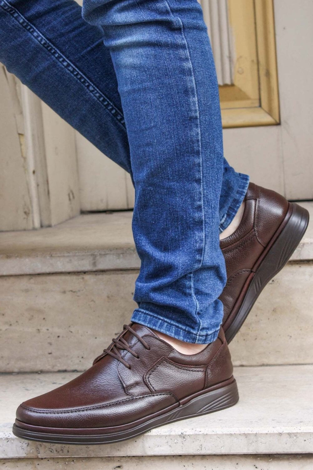 Fast Step Genuine Leather Orthopedic Men's Casual Shoes 815MA1302 ...