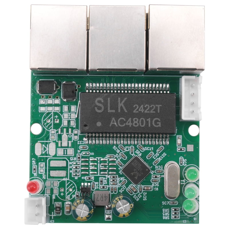 Fast Switch Mini 3 Port Ethernet 10 / 100mbps Network Hub Pcb Module Board for System ...