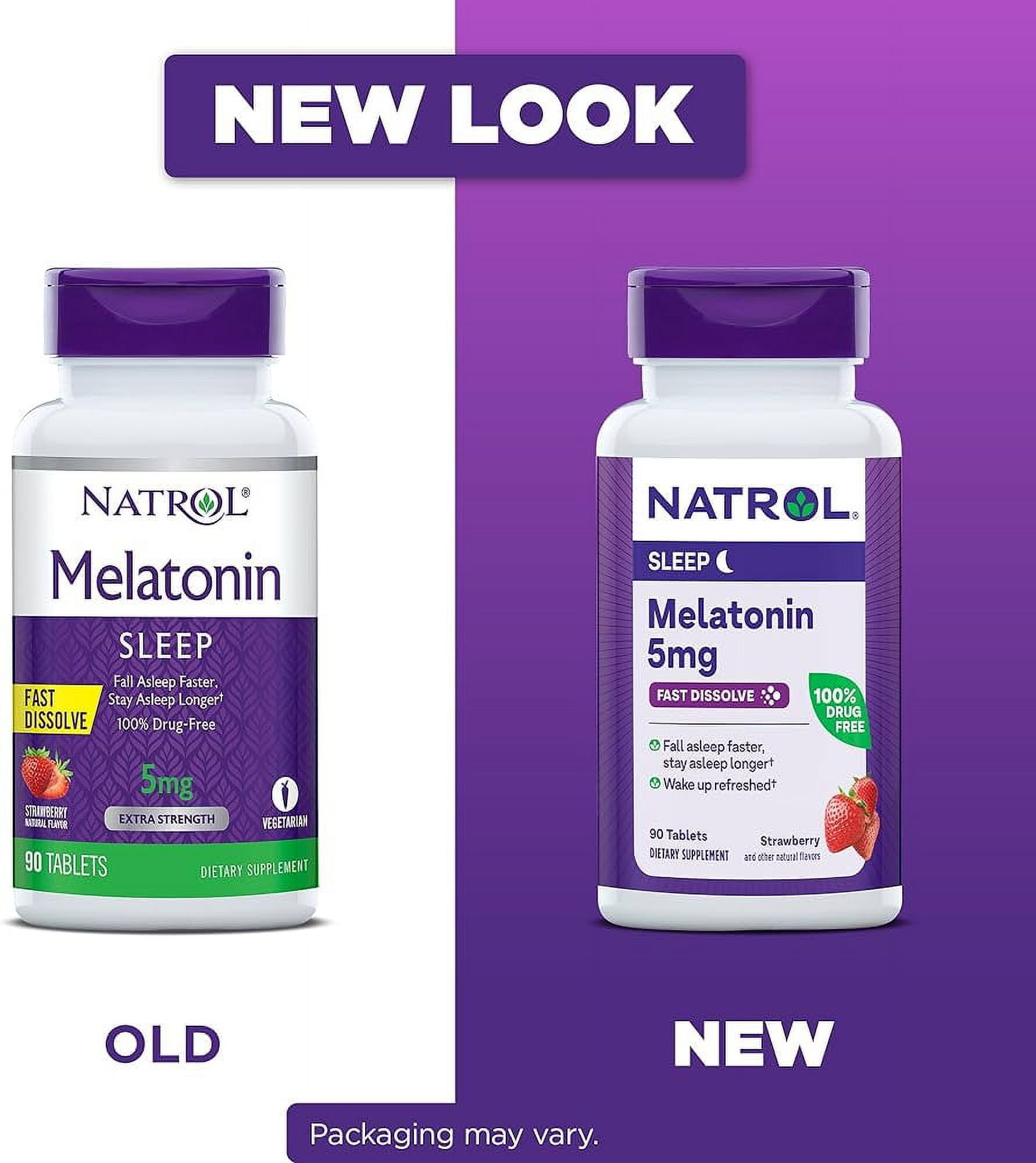 Fast Tablets, Sleep Aid Supplement, Strawberry, 5mg, 90 Count - Walmart.com