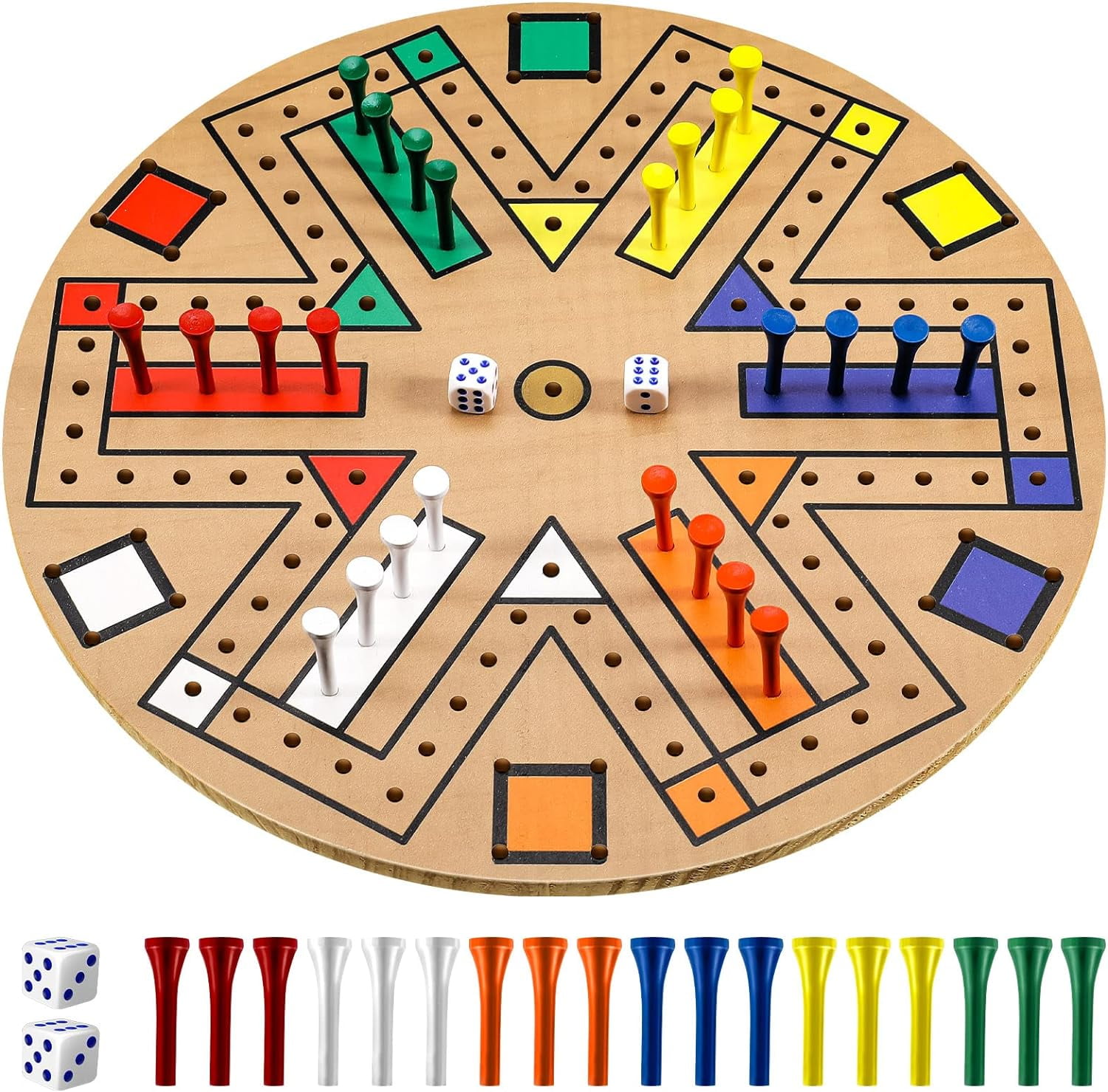 Fast Track Board Game Wooden 3-6 Players Board Game Set with 24 Board ...