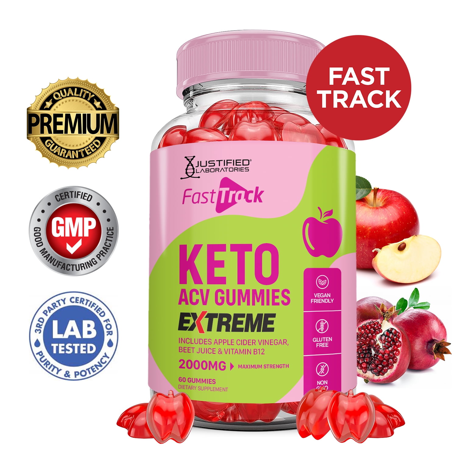 Fast Track Keto Extreme ACV Gummies 2000mg Dietary Supplement 60 Gummys ...