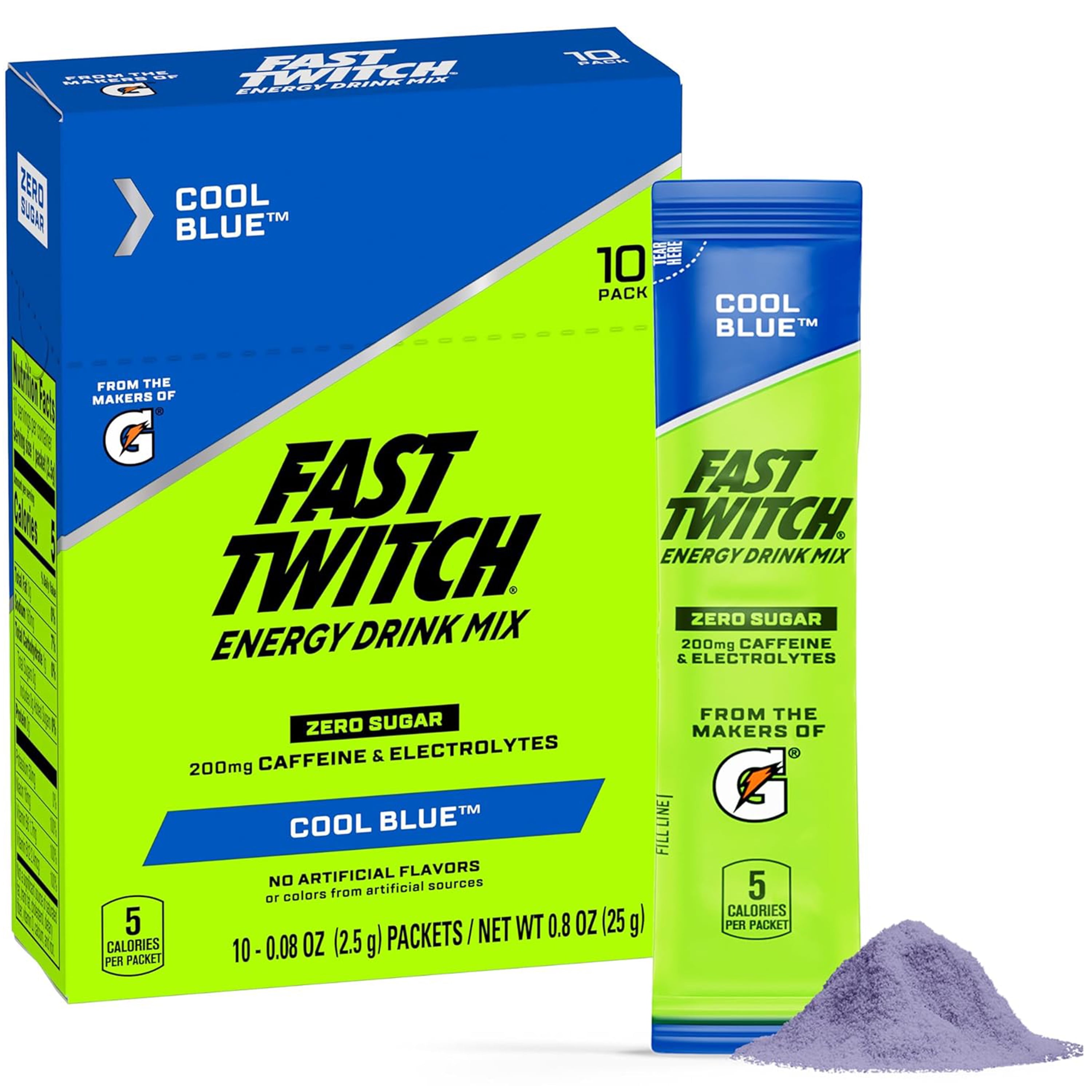 Fast Twitch by Gatorade Cool Blue Flavored Energy Powder Drink Mix, 0. ...