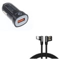 Fast USB Port 18W Car Charger w Charger Cord 10ft Type-C Angle USB ...