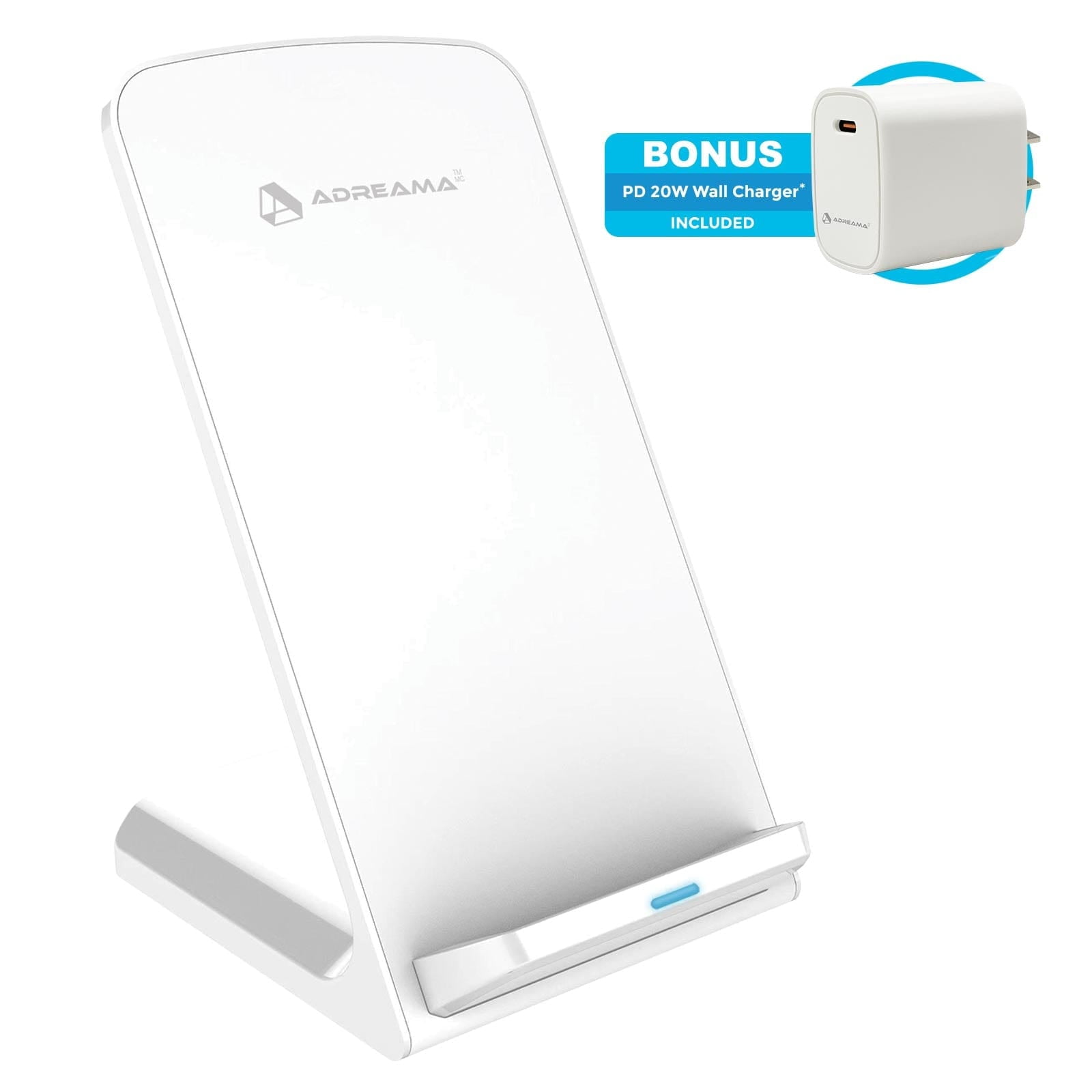 Fast Wireless Charging Stand - White (Wall Charger Included) - Walmart.com