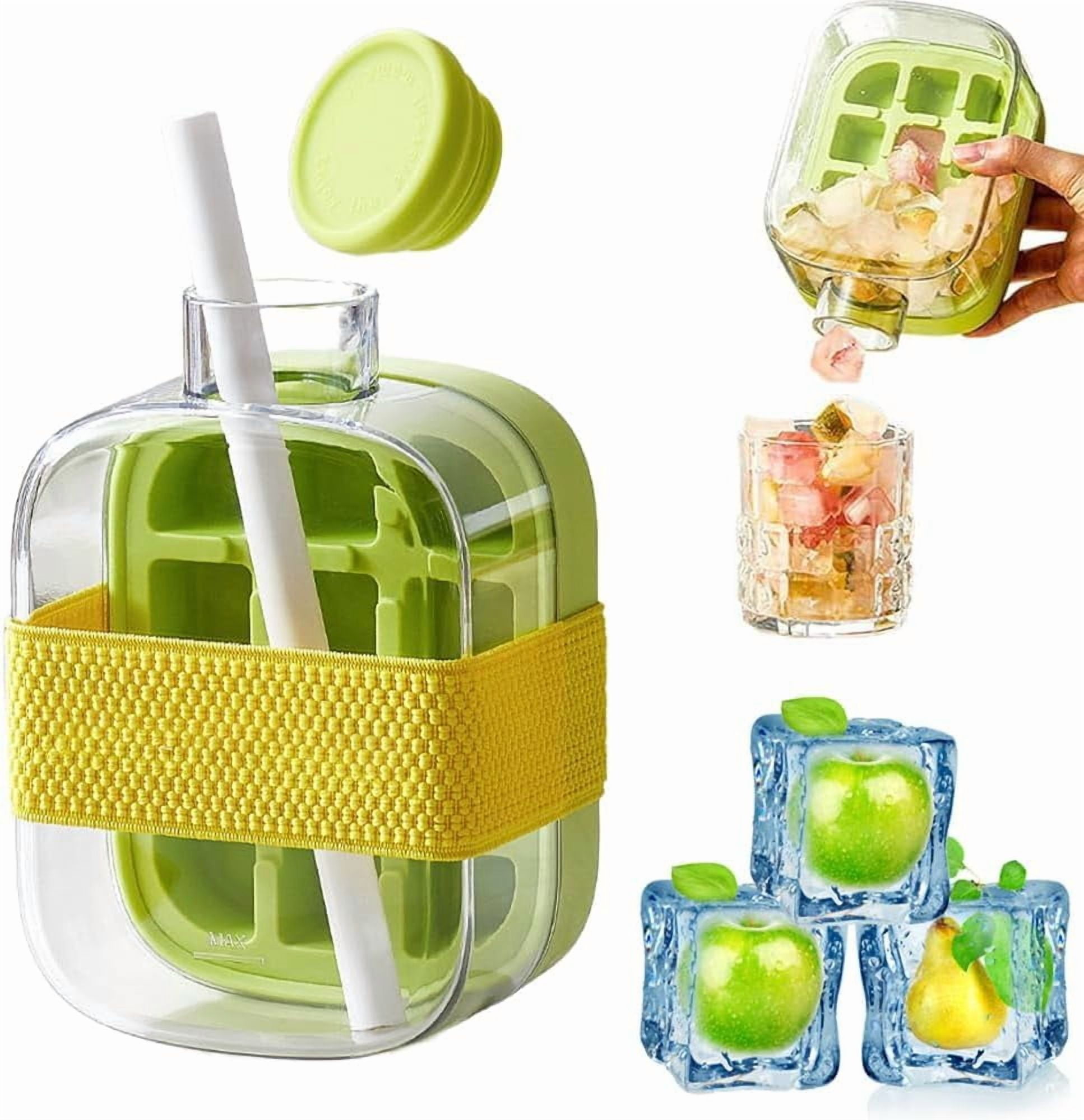 Fast-acting ice cube shaker, 2-in-1 ice cube shaker with straw, ice ...