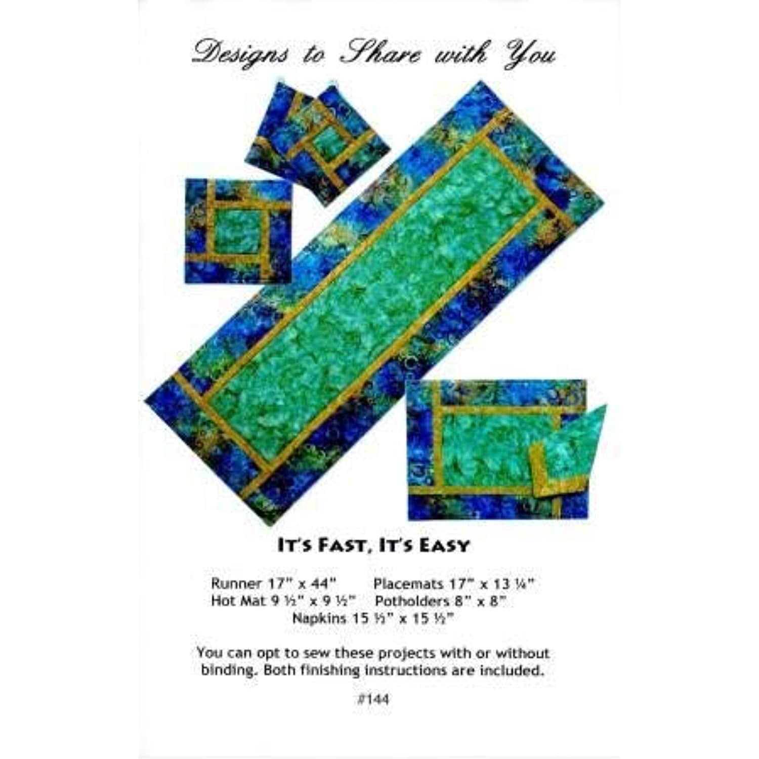 Fast and Easy Quilted Table Runner, Placemats, Potholder, and Napkin ...