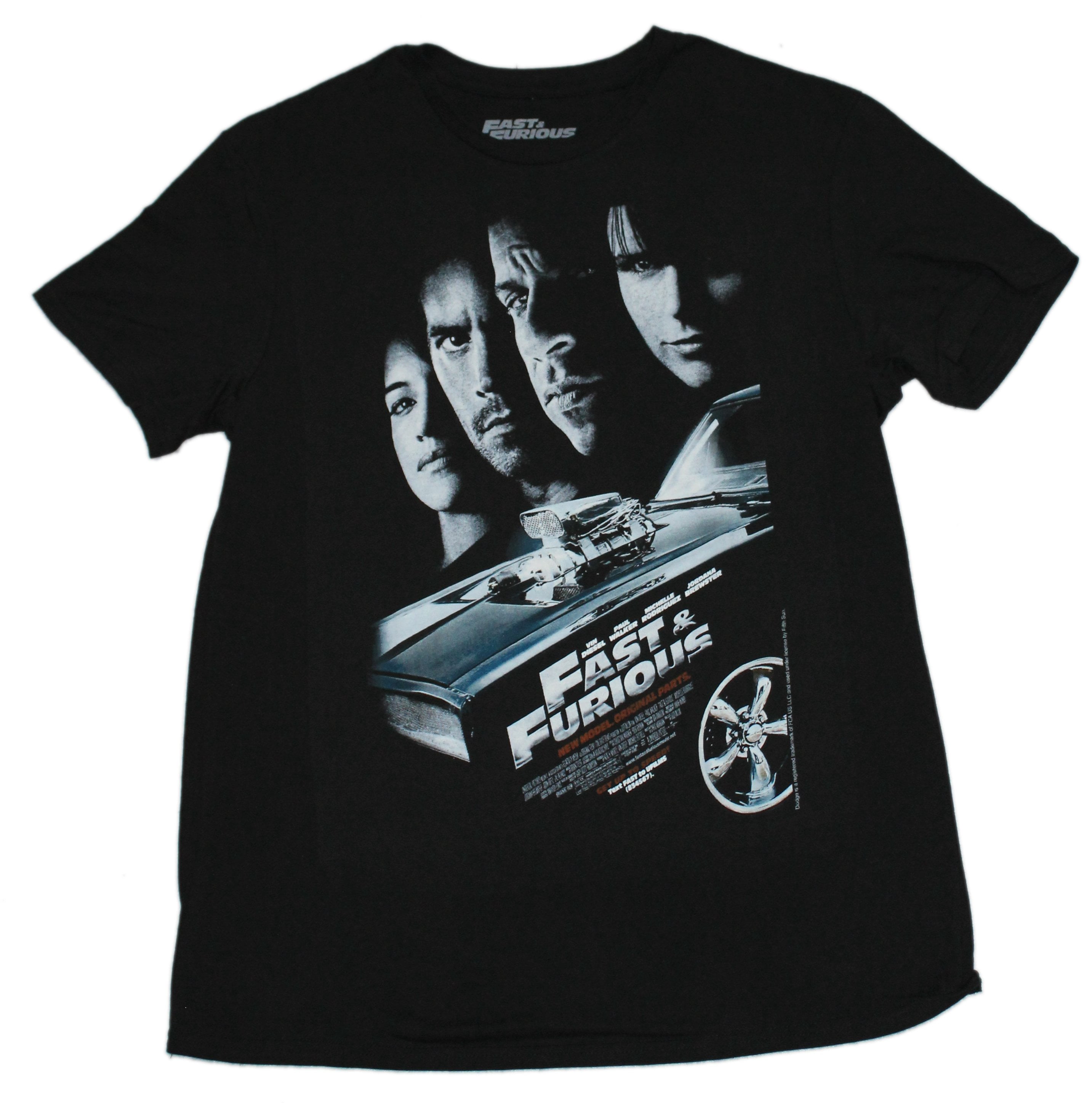 Fast and Furious Mens T-Shirt - Shadowed Trio Movie Poster Image (X ...