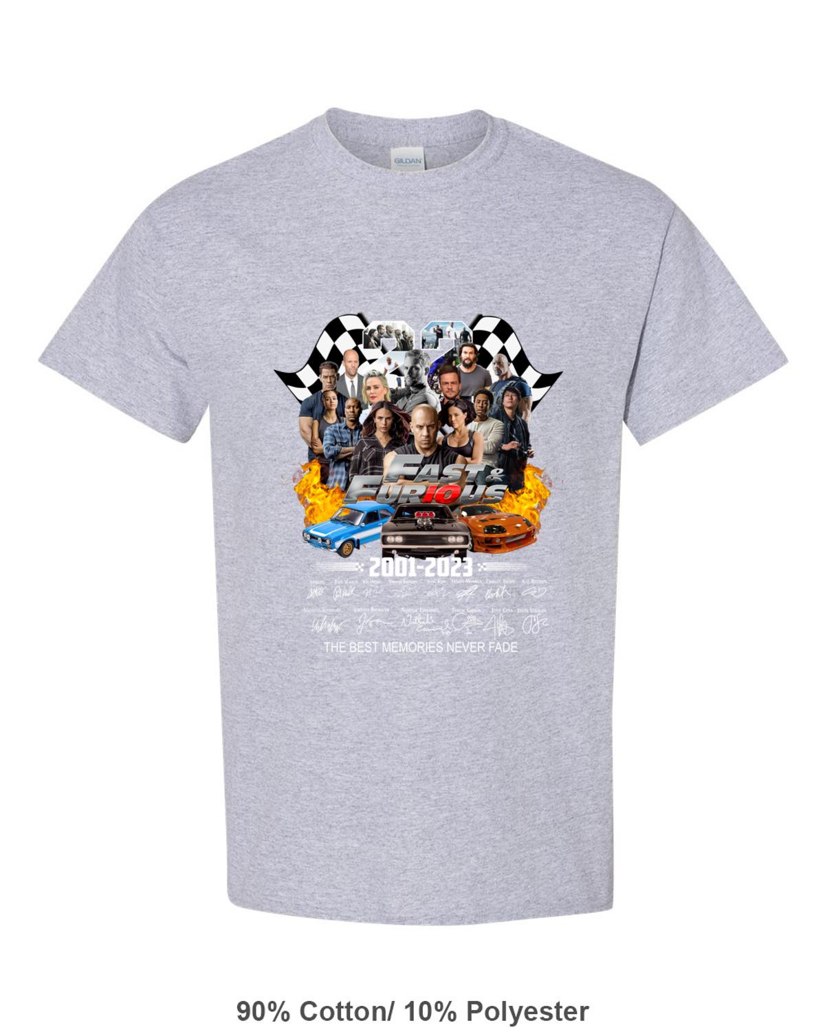 Fast and Furious T-Shirt Movie Anniversary Tribute for Fans, for men ...