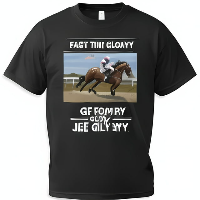 Fast and Gl Gilby Horse Racing Black T-Shirt Photorealistic ...