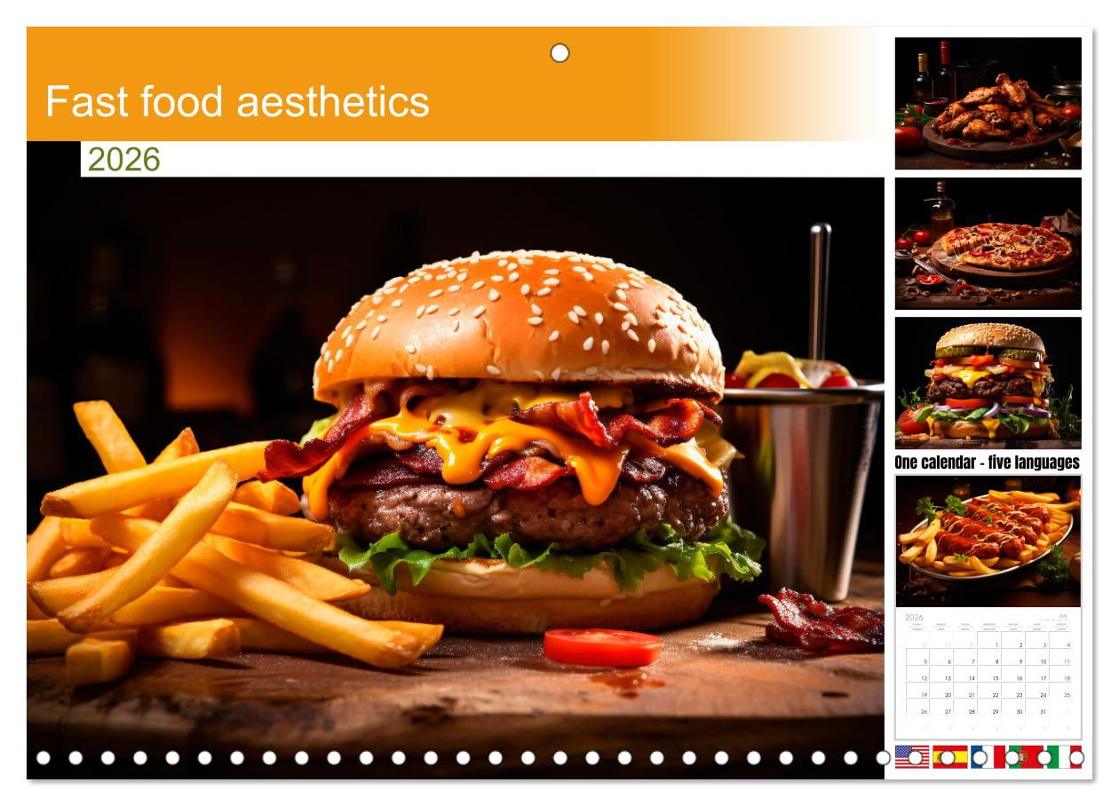 Fast food aesthetics (Monthly Wall Calendar 2026 16.5 x 23.4 (open ...