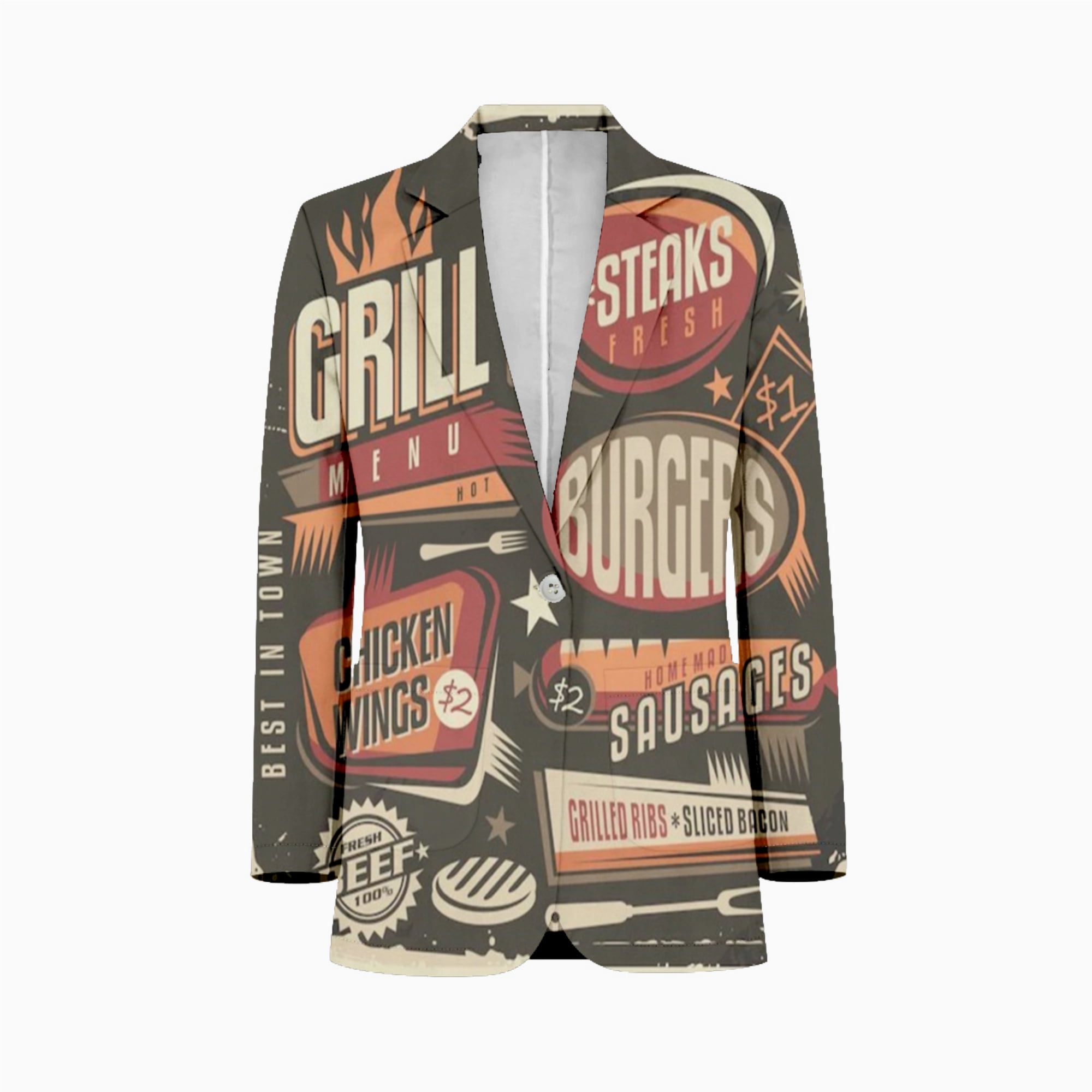 Fast food restaurant menu Men Blazers Slim Clothing Summer Jacket Man ...