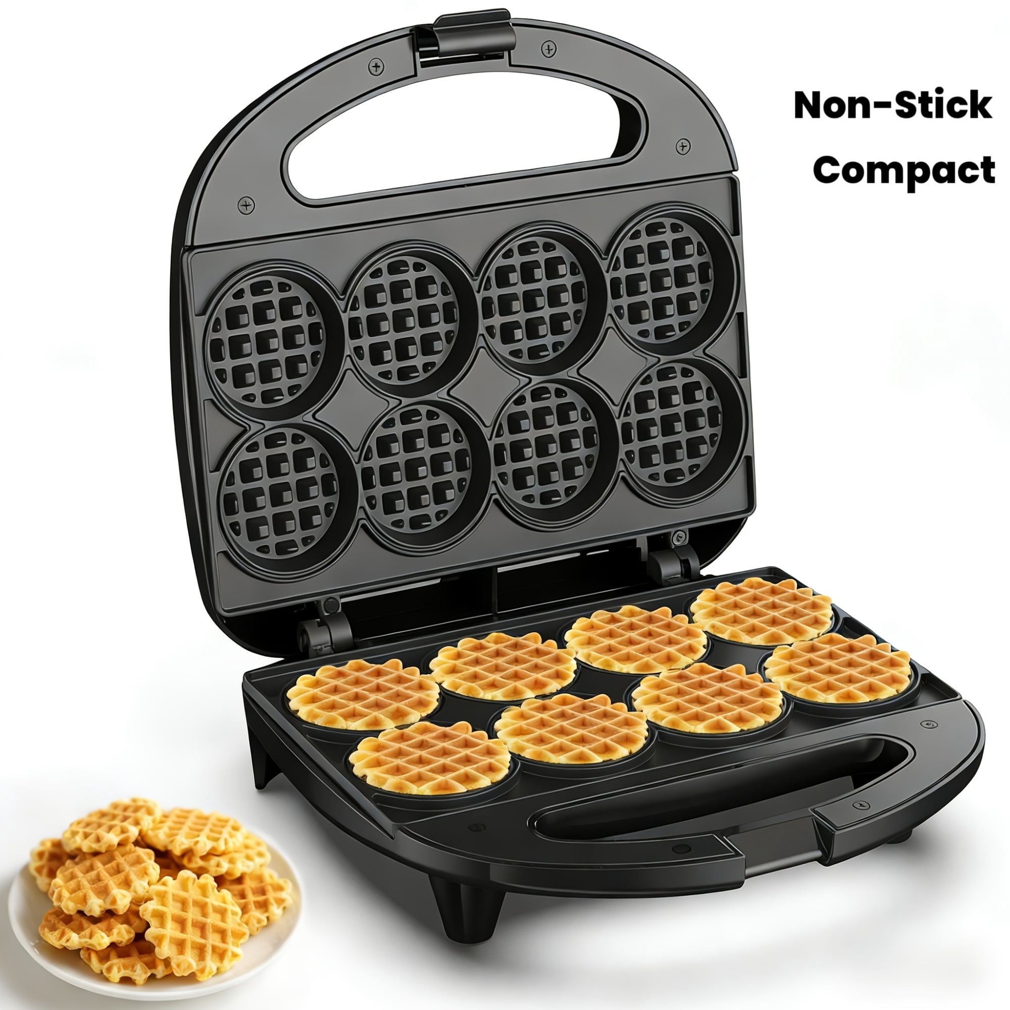 Fast-heating Non-stick Waffle Maker, Compact and Easy-to-use for ...